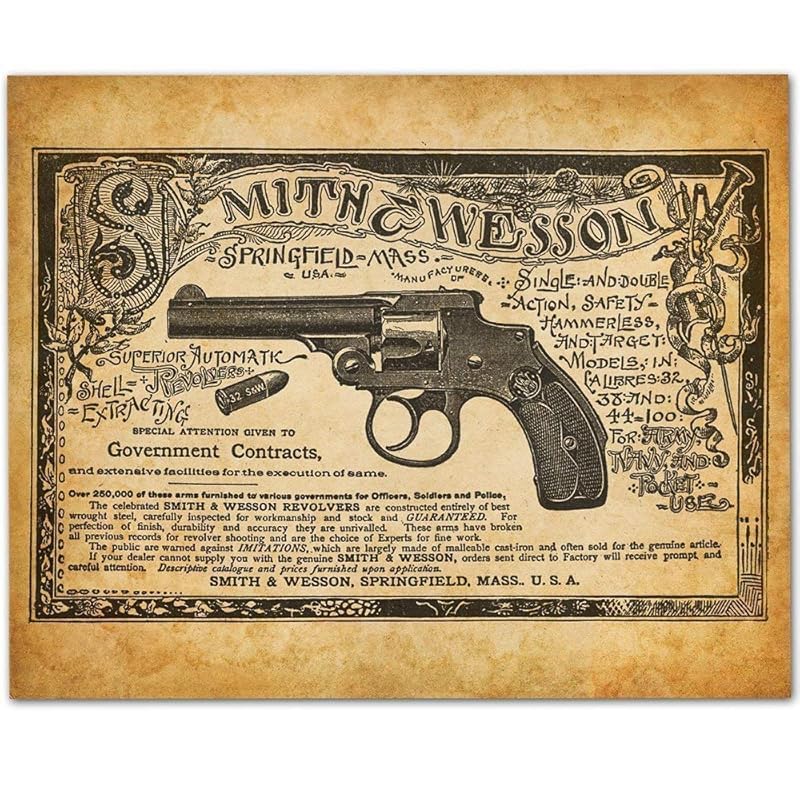 Amazon.com: Smith & Wesson - Superior Automatic Revolvers - 11x14 ...