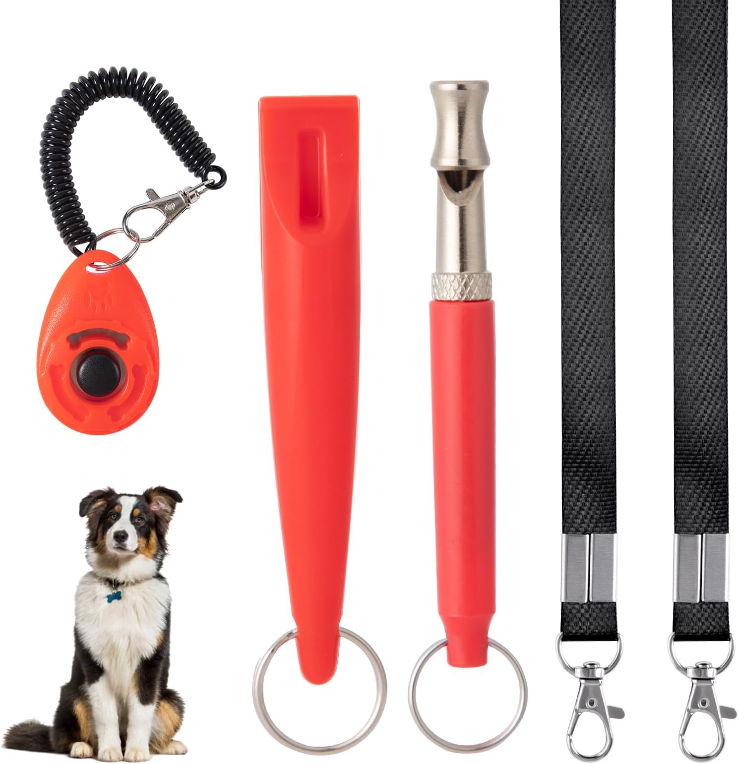 WIFUN 3 Pcs Dog Whistles Set, Adjustable Dog Training Whistle Silent ...