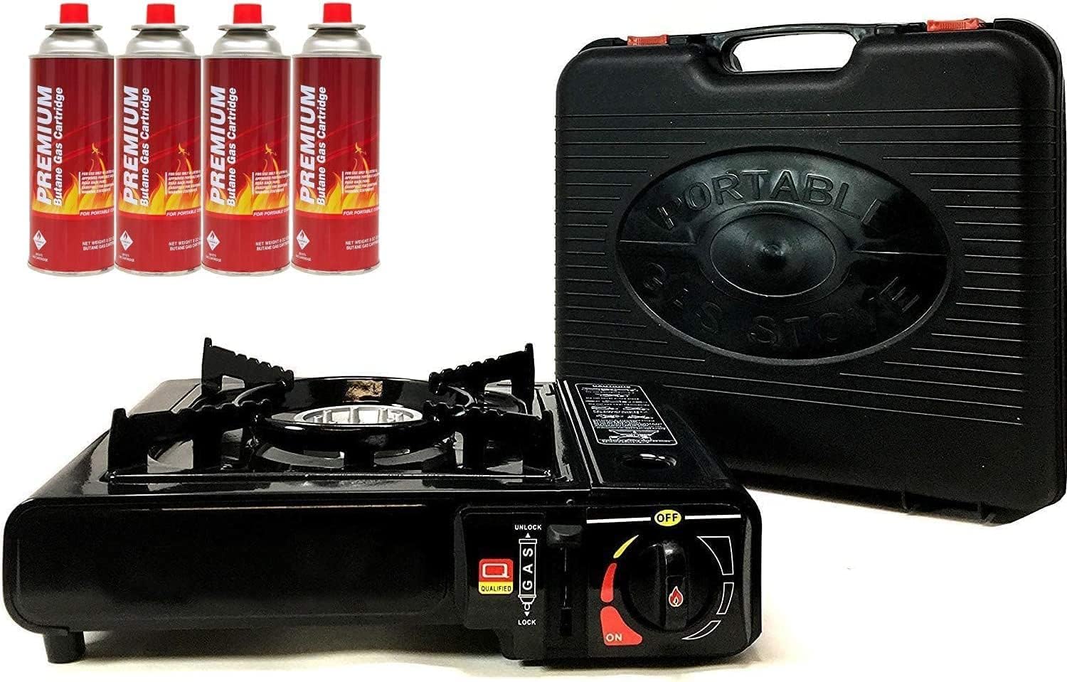 Amazon.com: Gas ONE Butane Gas Stove with 4 Butane Fuel Canister ...