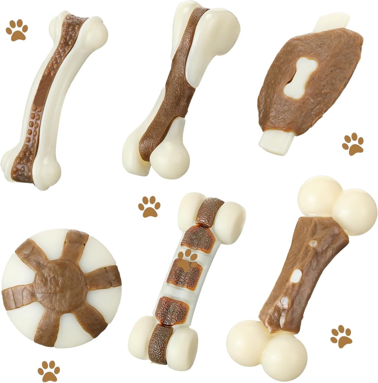 Pet Supplies : Libima 6 Pieces Chew Toys for Aggressive Chewers, Real ...