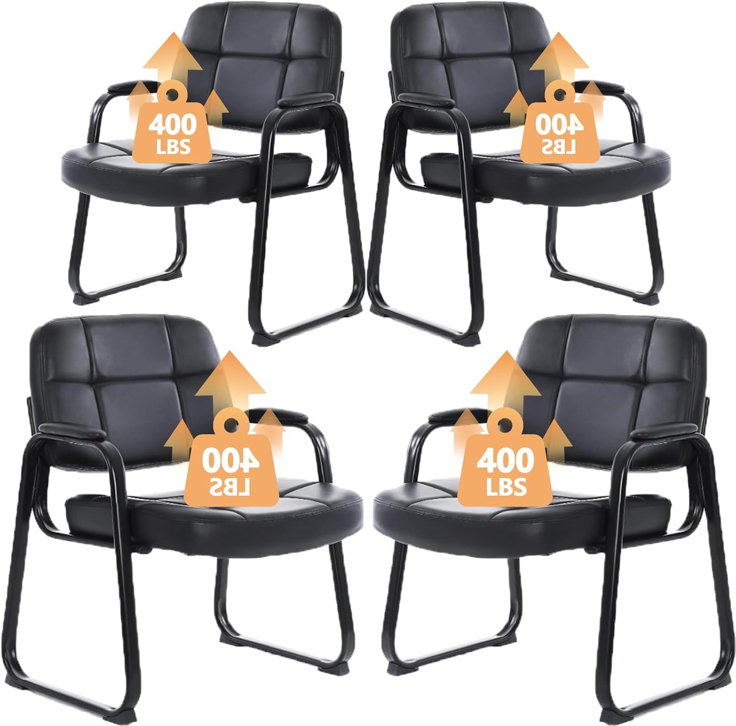 Amazon.com: CLATINA Big & Tall Waiting Room Guest Chair Comfortable Reception Chairs with Bonded ...