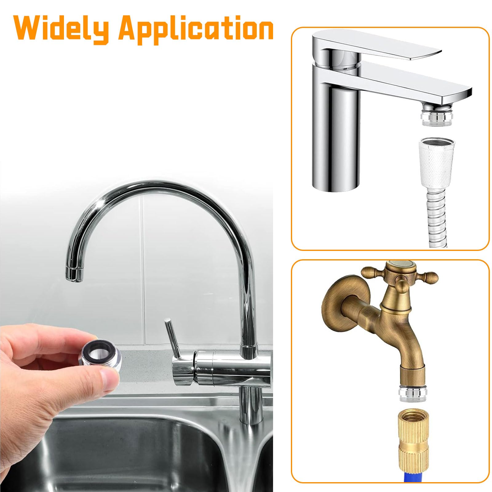 7pcs Metal Faucet Aerator Adapter Kit with Gaskets, Kitchen Female/Male ...