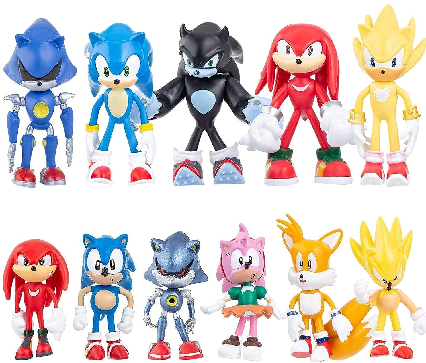Buy 2021 New 11 Pack Sonic The Hedgehog Action Figures | Sonic Action ...