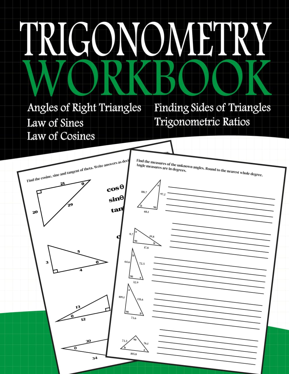 Compare trigonometry workbook 100 worksheets: trigonometric ratios ...