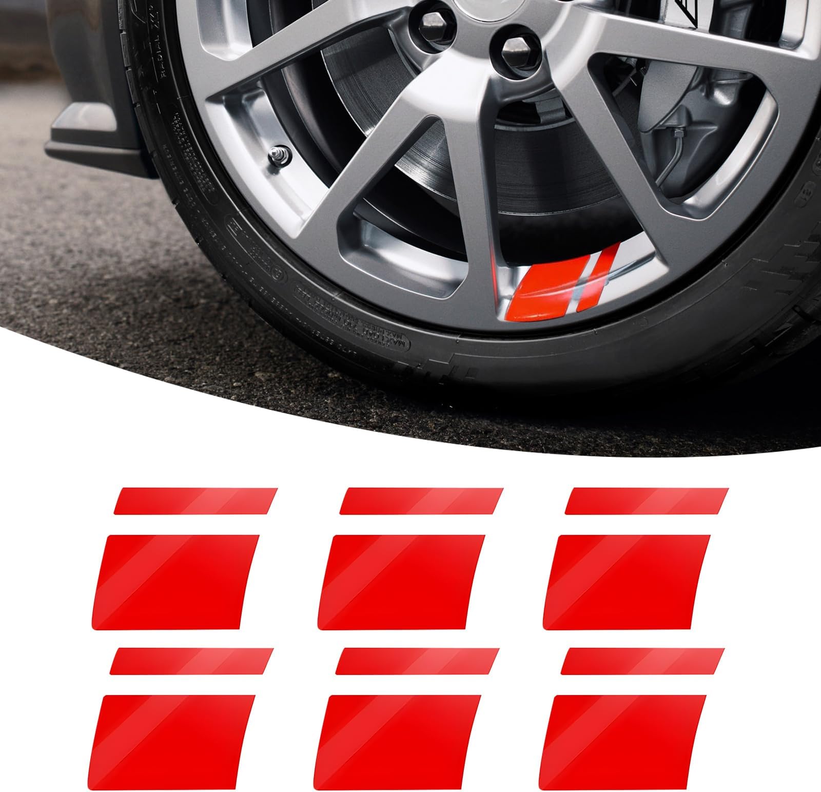 Amazon.com: AICEL Wheel Rim Decal Stripes, 6Pcs Reflective Stickers for ...