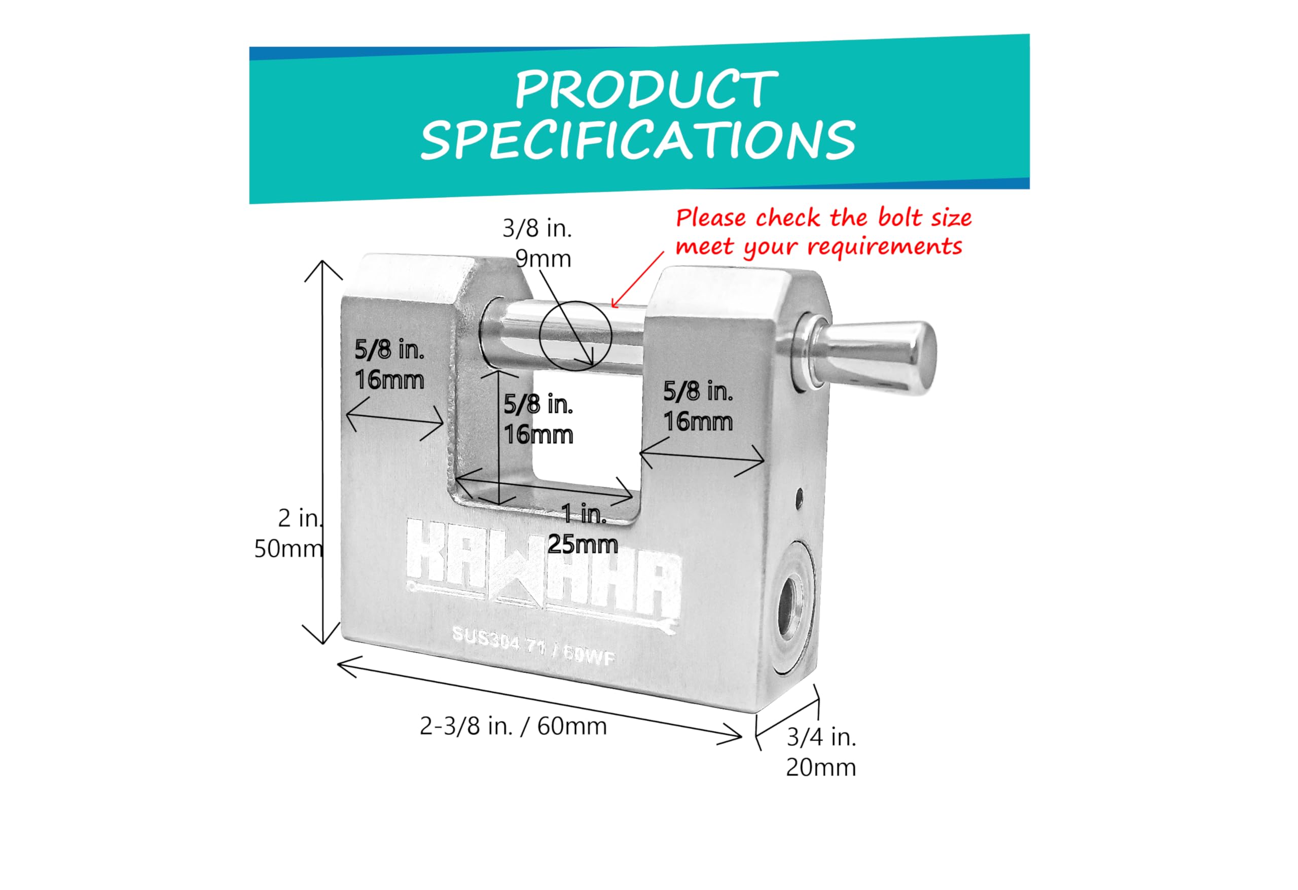 Snapklik.com : KAWAHA 71/60KD-3SK Stainless Steel D-Shaped Heavy Duty ...