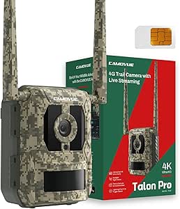 Talon Pro 4G LTE Trail Camera with SIM Card, 4K 8MP Ultra HD Wildlife ...