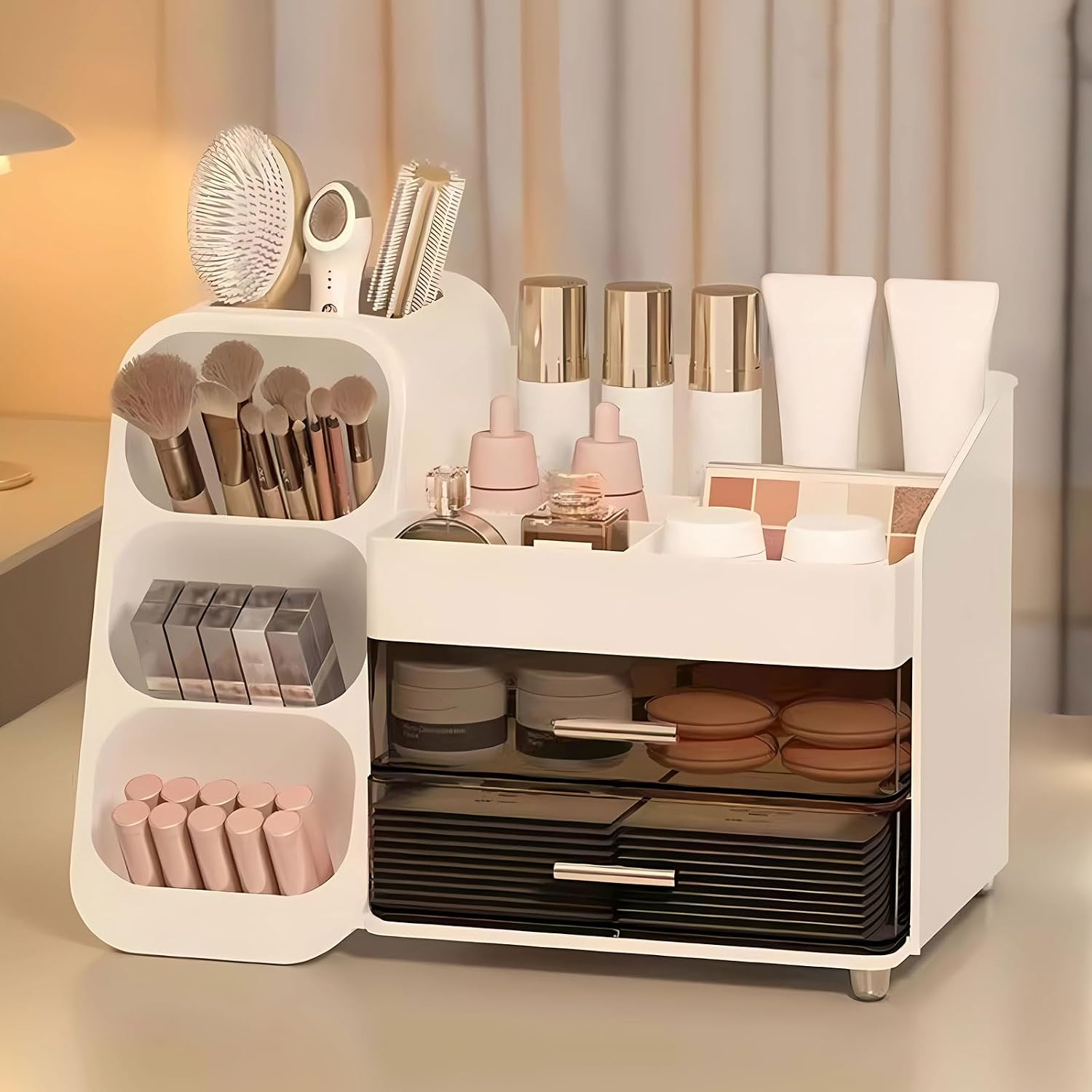 Amazon.com: Large Capacity Makeup Display Cabinet with 2 Privacy ...