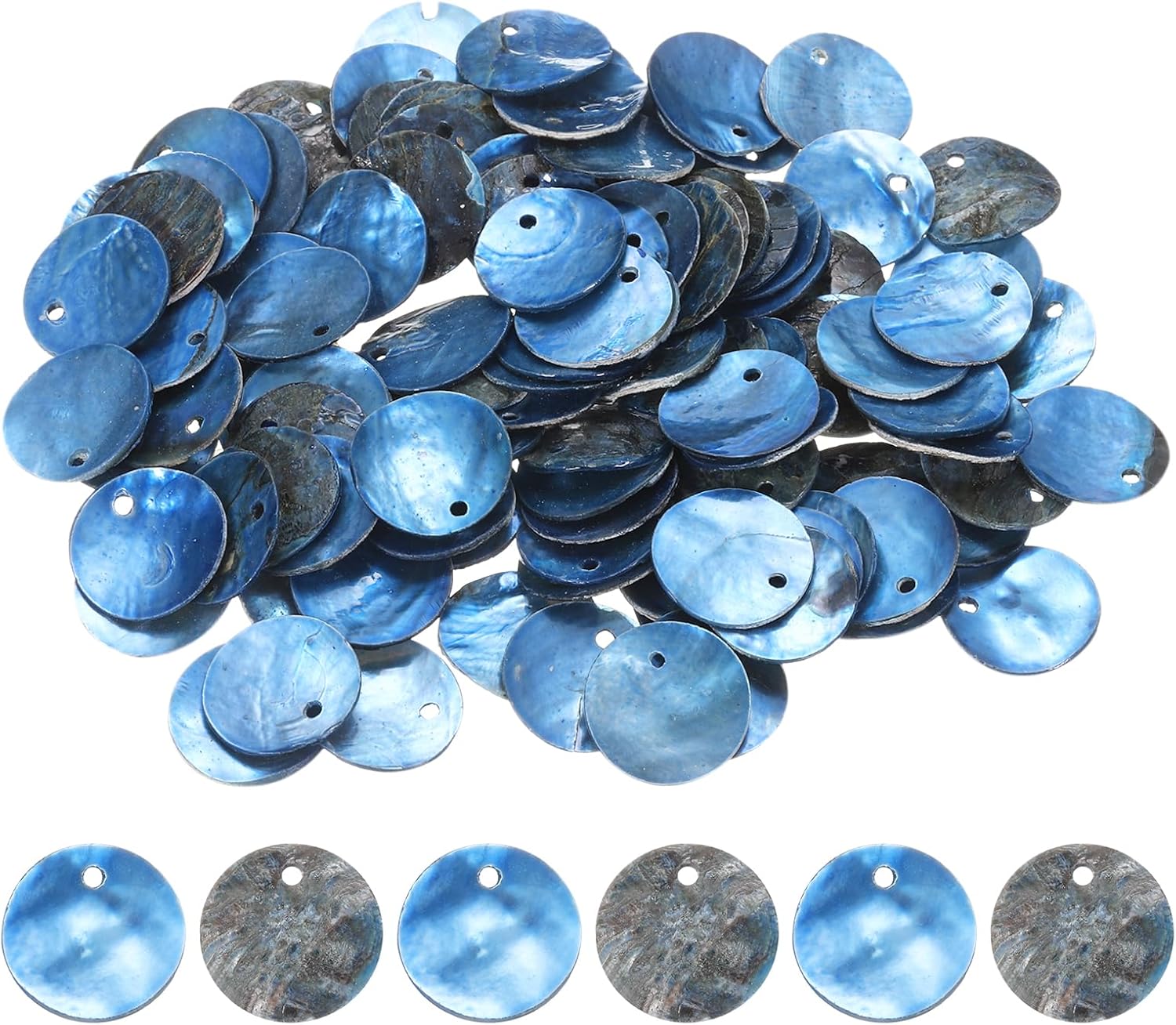 Amazon.com: uxcell 150Pcs 15mm Flat Round Shell Coin Beads, Colorful ...