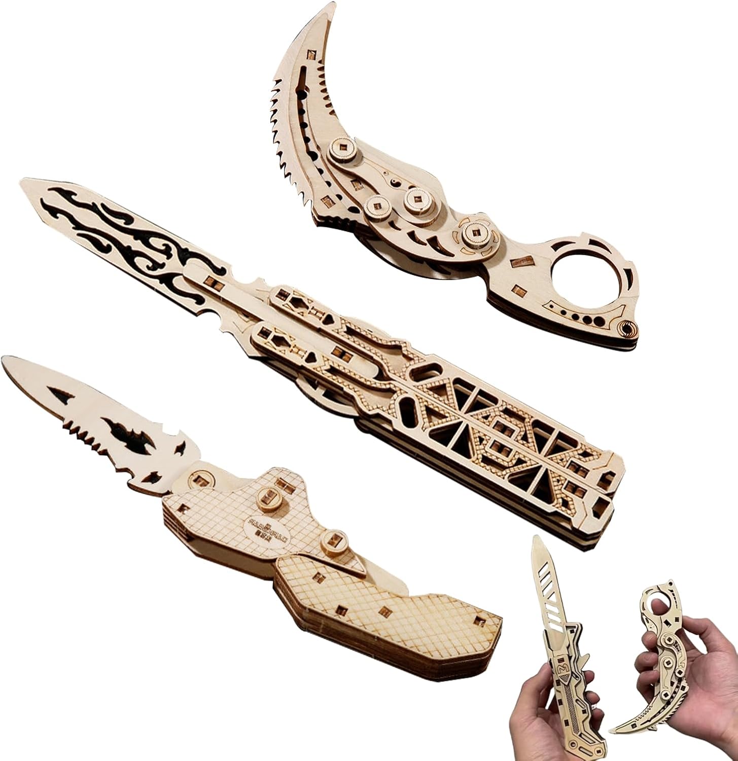 Amazon.com: JPTXTXG 3D Wooden Military Knife Puzzle Kits - 3 Iconic ...