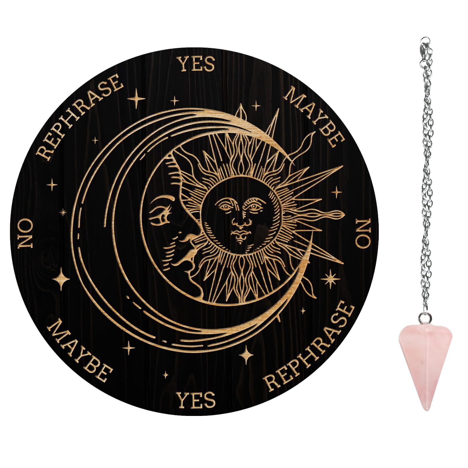 Amazon.com: AHANDMAKER Pendulum Board Set, Wooden Dowsing Divination ...