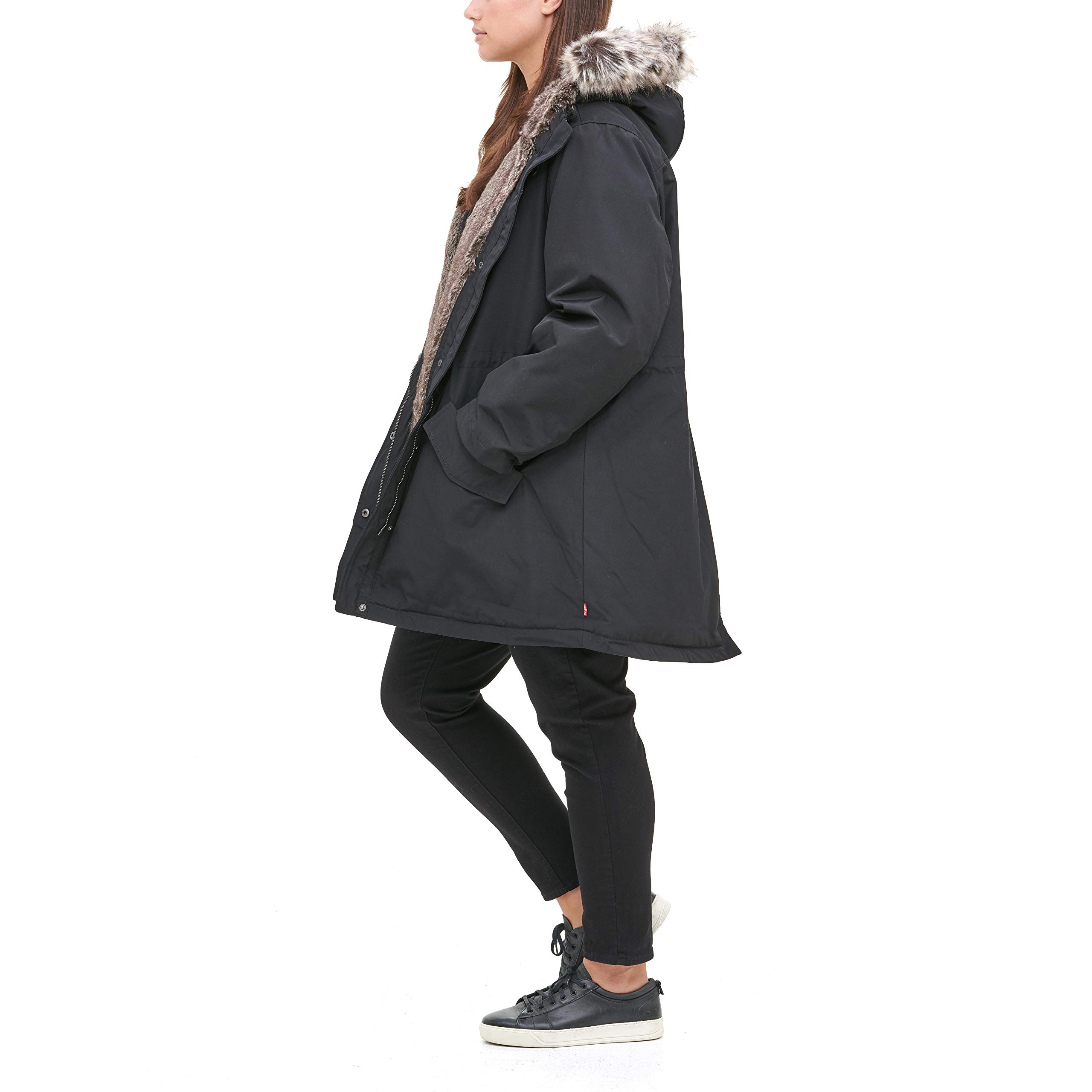 Snapklik.com : Levis Womens Faux Fur Lined Hooded Parka Jacket