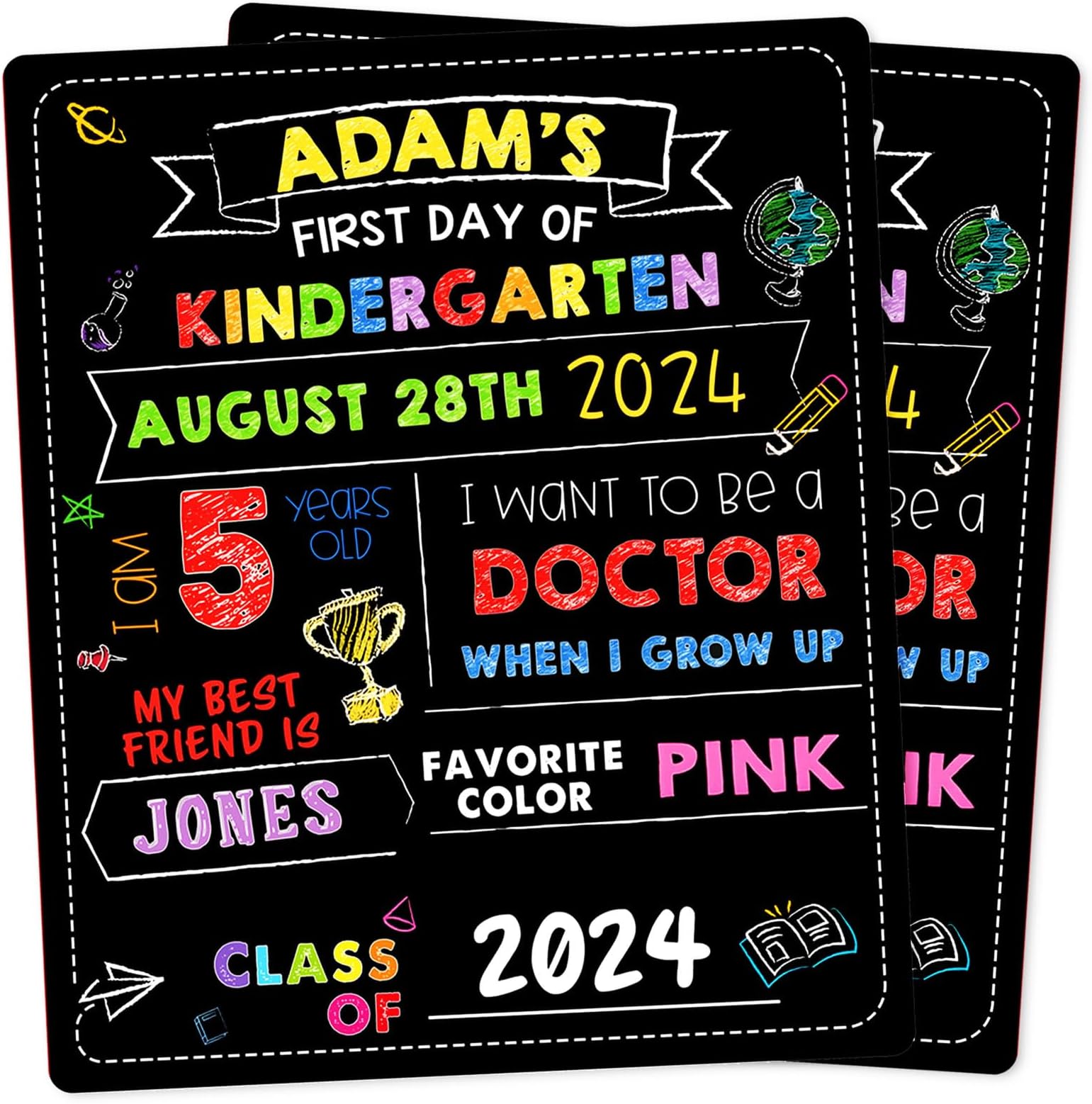 Amazon.com : First and Last Day of School Chalkboard Photo Prop, 10" x ...