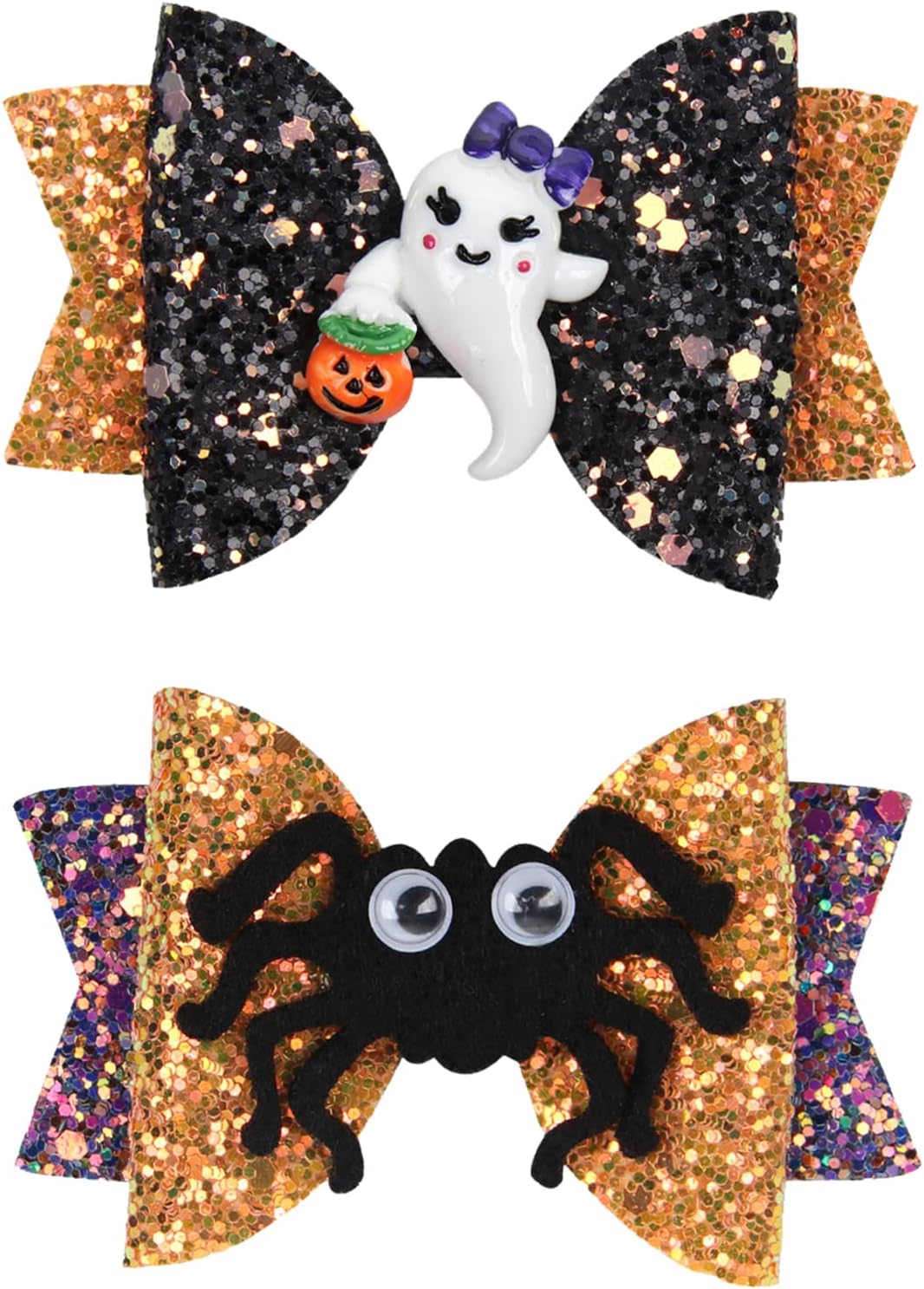 Amazon.com : Halloween Bat Hair Clips Cute Pom Pom Fuzzy Bat Hair Bow ...