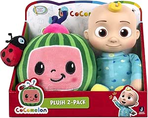 CoComelon JJ Doll Logo Plush Soft Toy 2 Pack Mascot Kids Set : Amazon ...