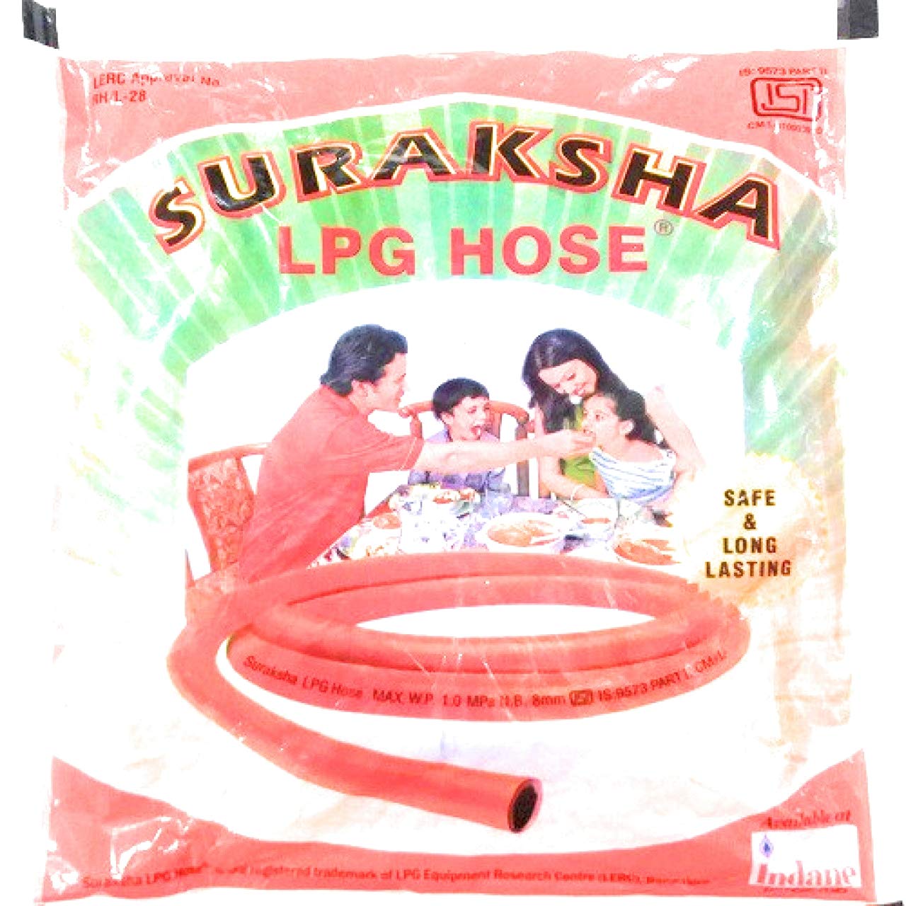 HOME.IN Suraksha Lpg Hose Pipe For All Bharat Gas, Indane, Hp Cylinders ...