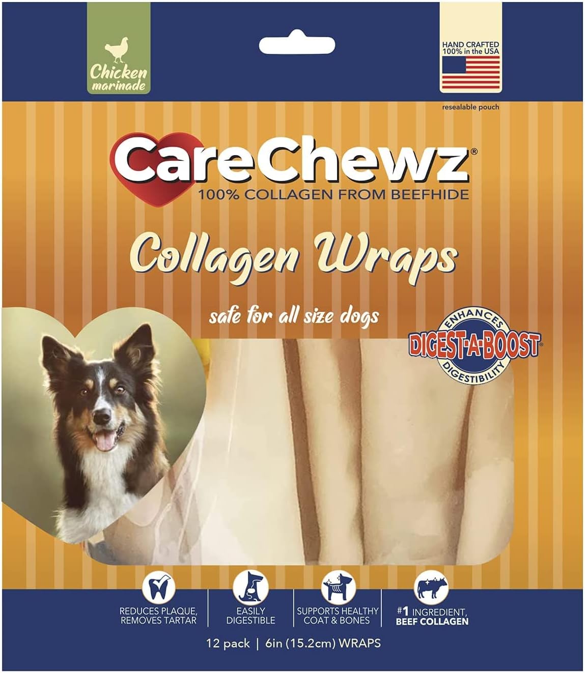 Amazon.com: Pet Factory CareChewz Collagen Small Wraps Dog Chews ...