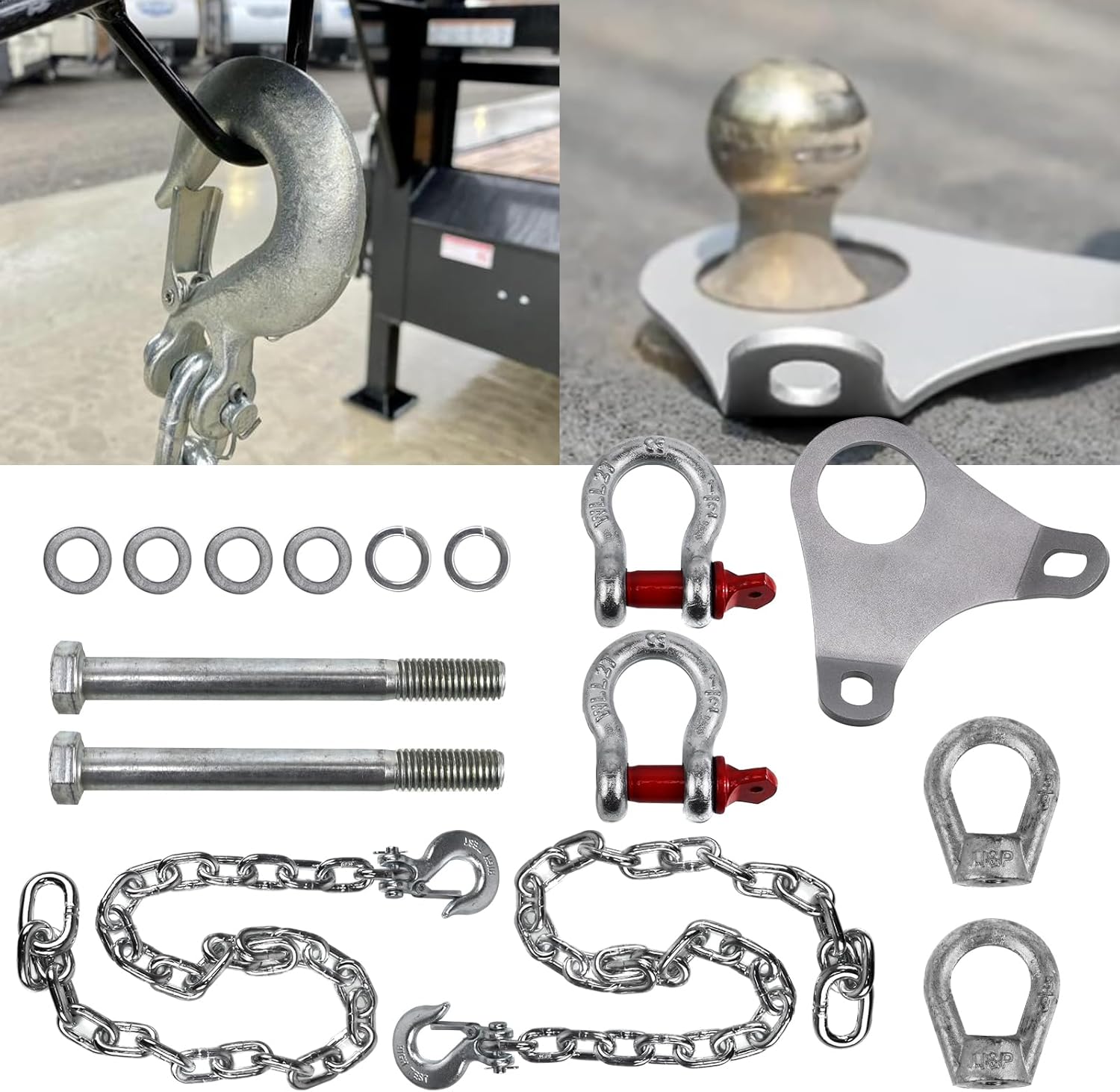 Amazon.com: RULLINE Trailer Ultimate Connection Safety Chains Kit - 5th ...