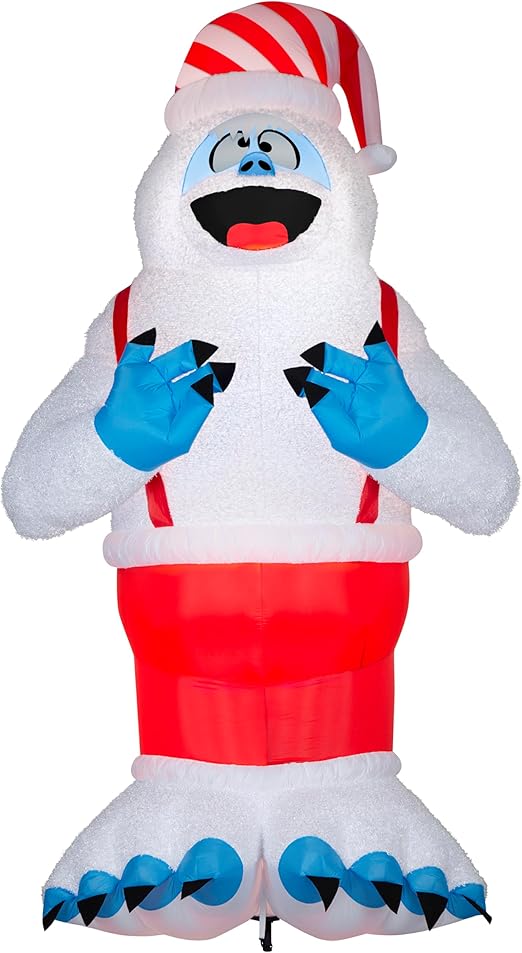 Amazon.com: Gemmy Giant Christmas Inflatable Plush Bumble in Santa Hat ...