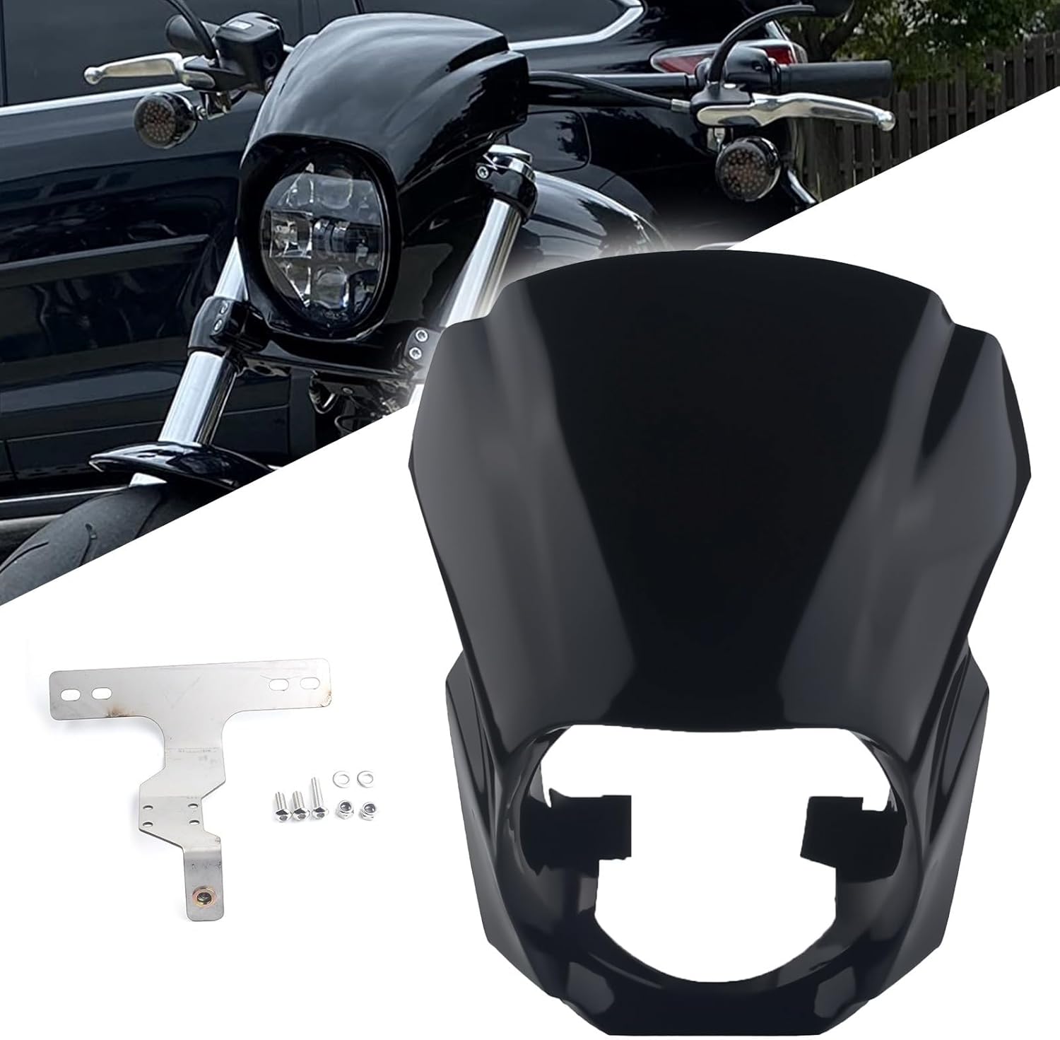 Amazon.com: FINMOKAL Front Headlight Fairing Cover Mask Fit For Harley ...