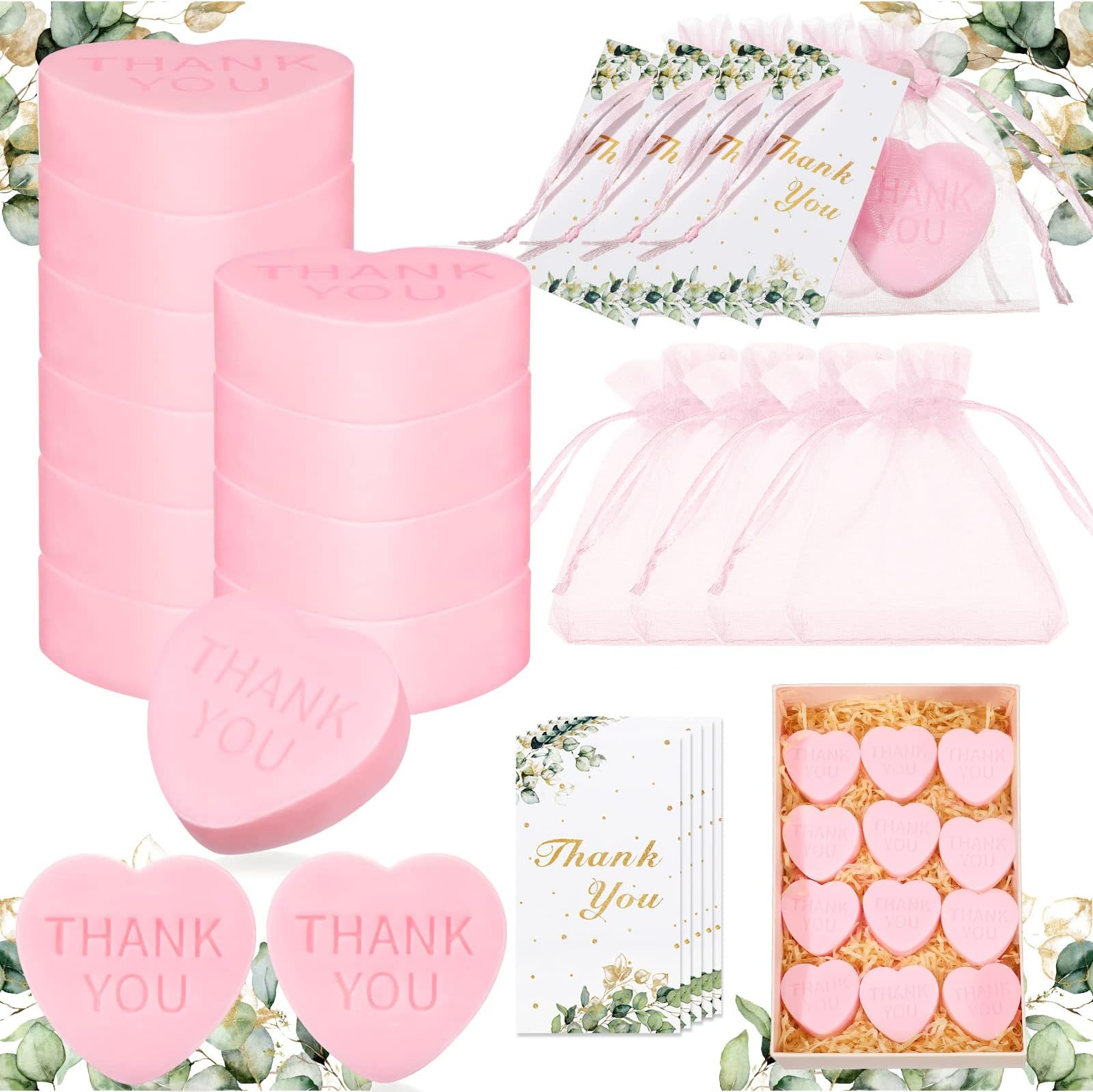 Amazon.com: Dansib 50 Sets Rose Style Mini Soap for Wedding Party ...