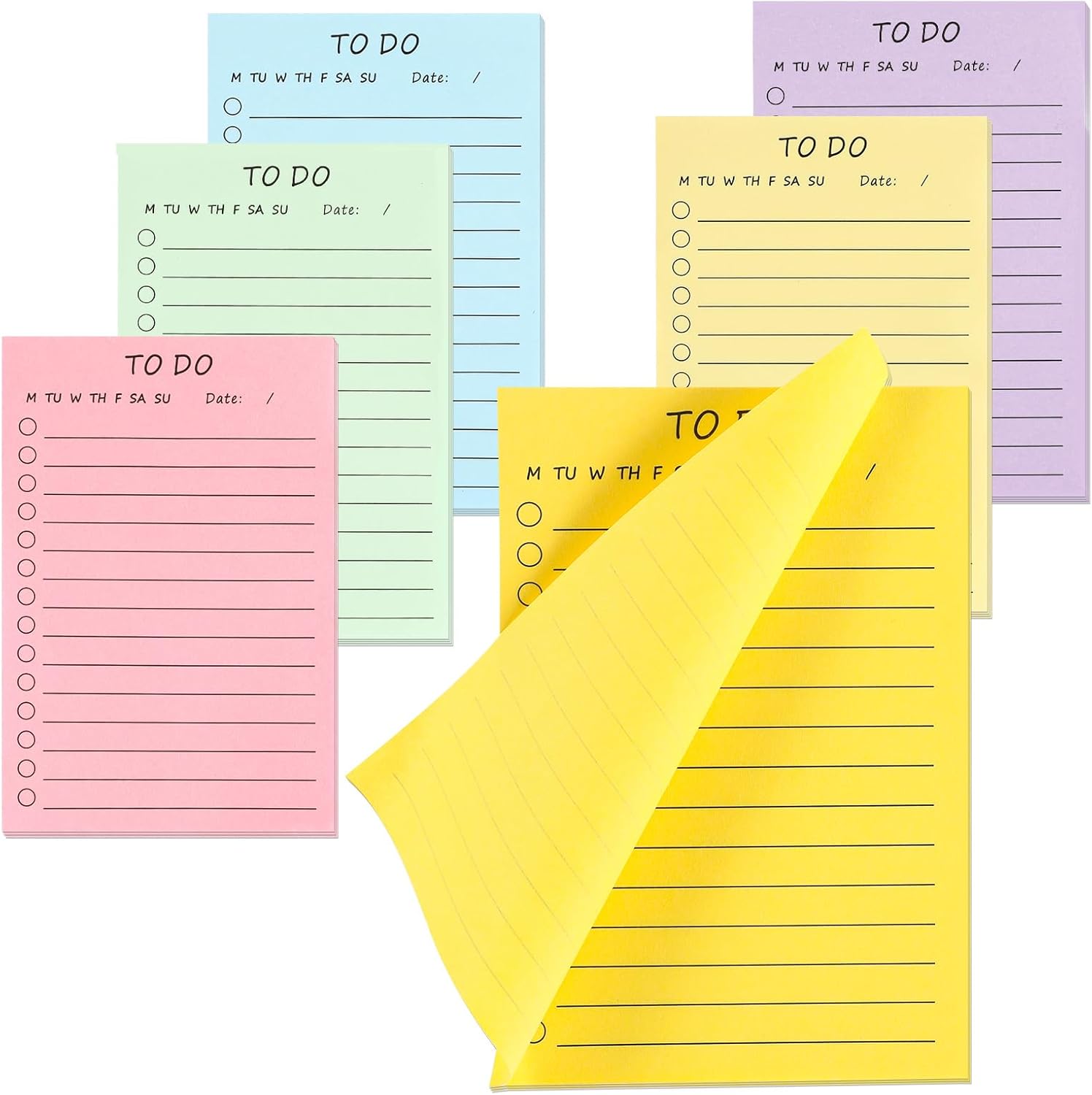 Invalidism 6 Pack To Do List Sticky Notes, Colorful Lined Sticky Notes ...