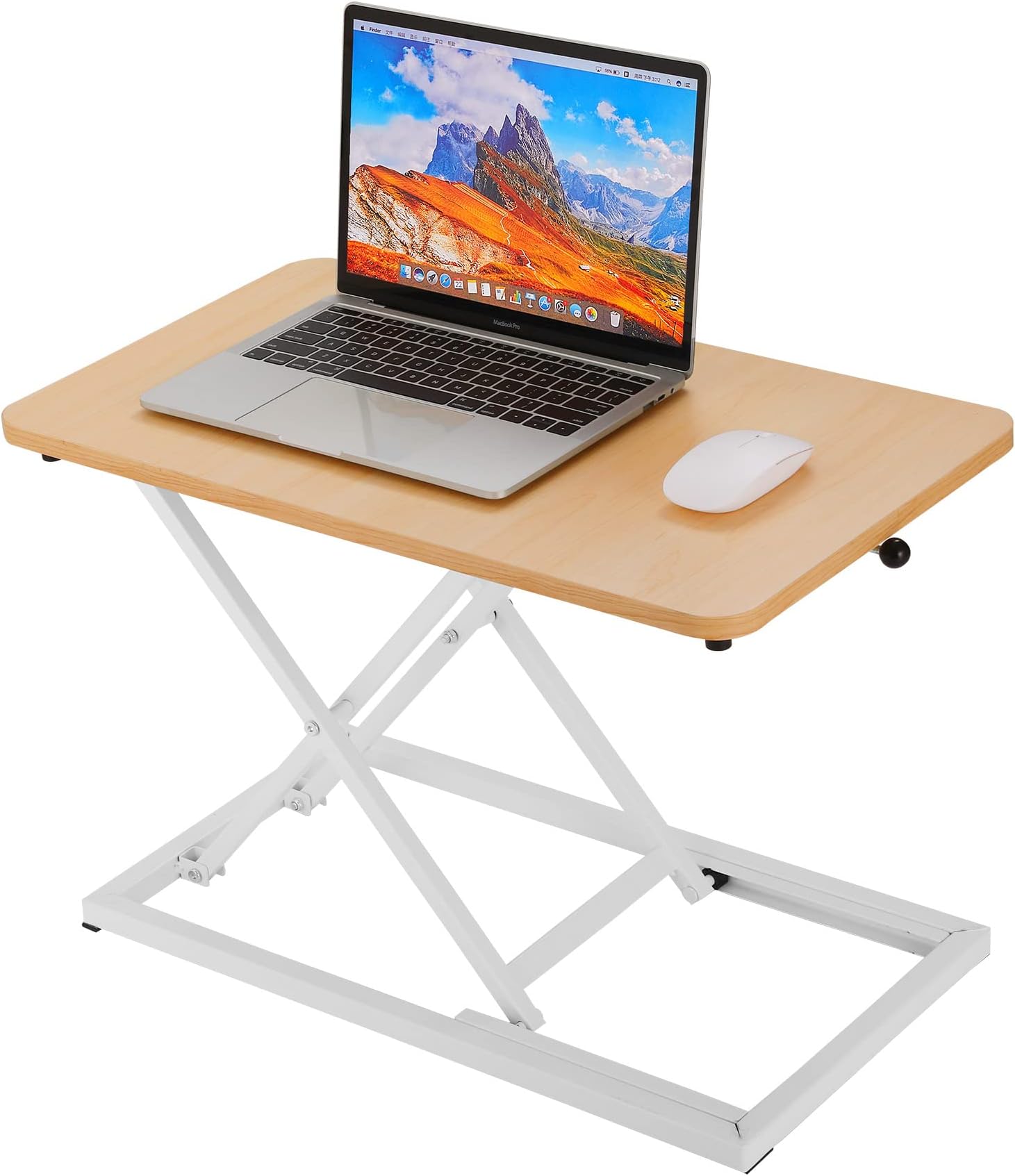 Amazon.com: Adjustable Standing Desk Riser 100% Natural Bamboo Desk ...