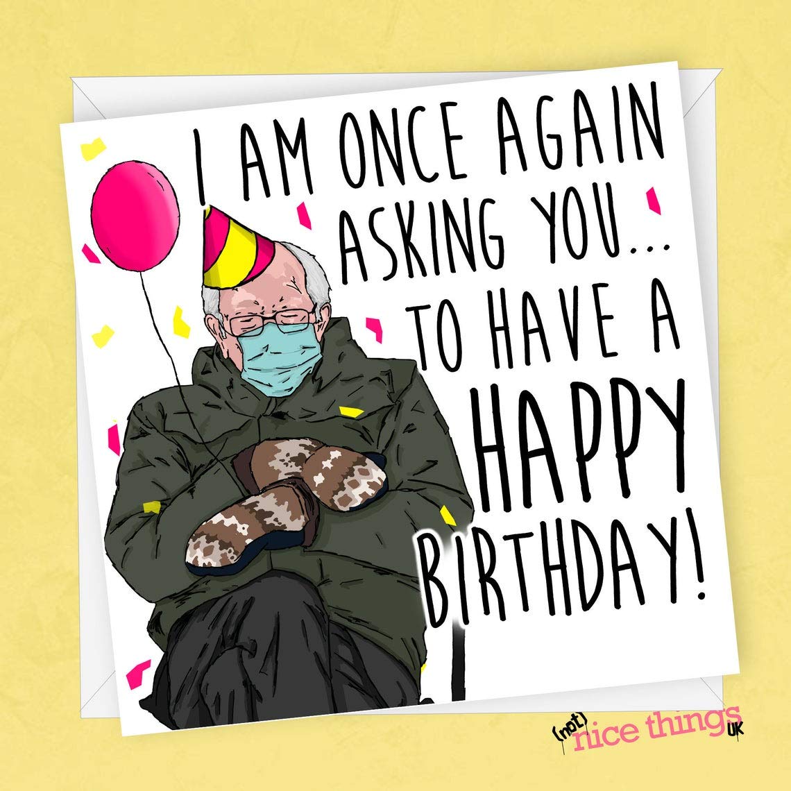 Buy Bernie Meme Birthday Card, Bernie Sanders Birthday Card, Political ...