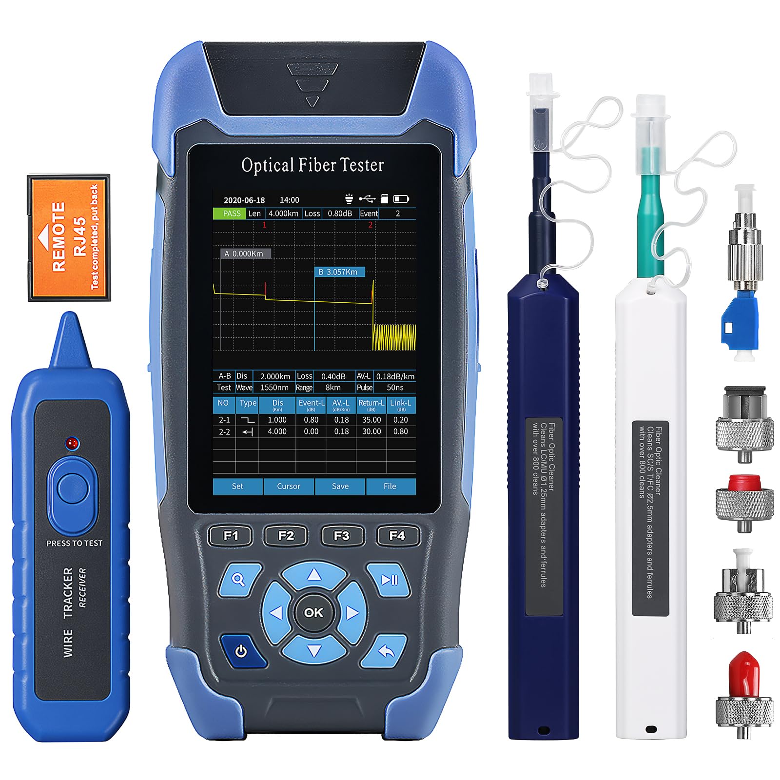 A-900D OTDR Optical Fiber Tester 1310 1550nm UPC Interface 60km 24/22db ...