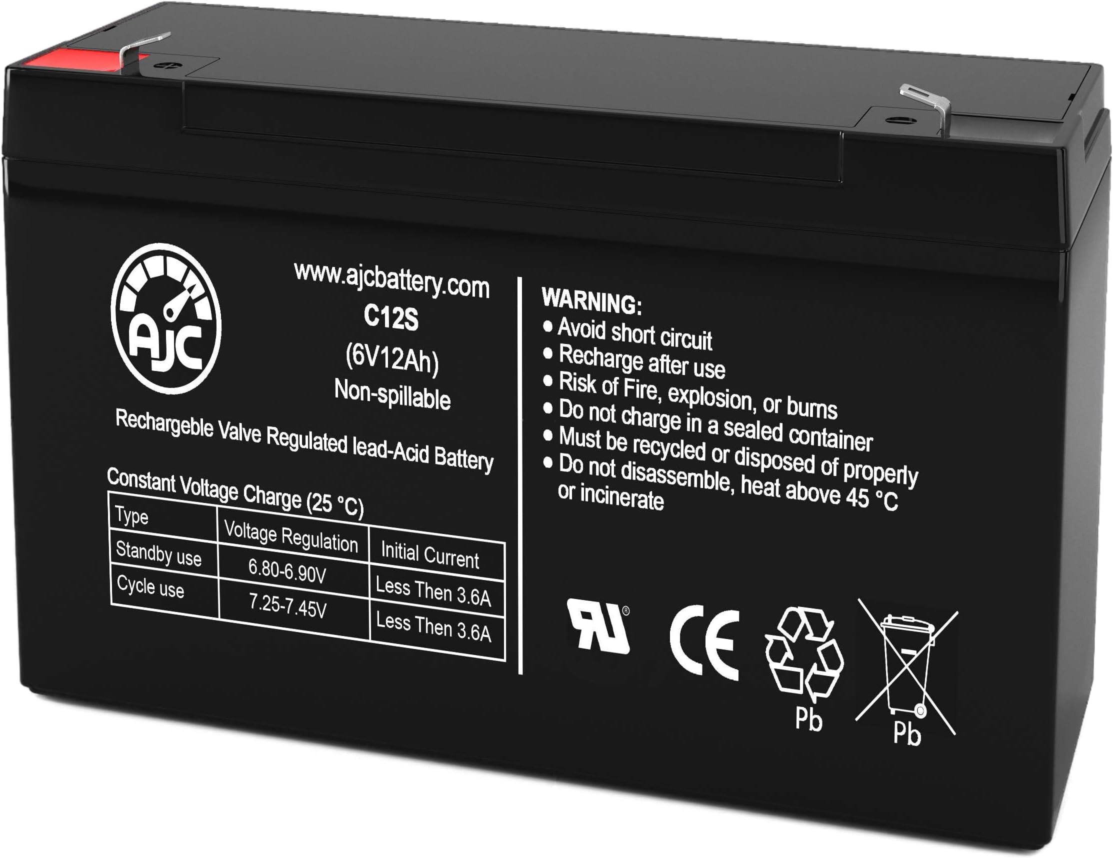 Amazon.com: PowerStar COMBO OF 2 6V 10Ah 6 Volt 10 amp hour Sealed Lead ...