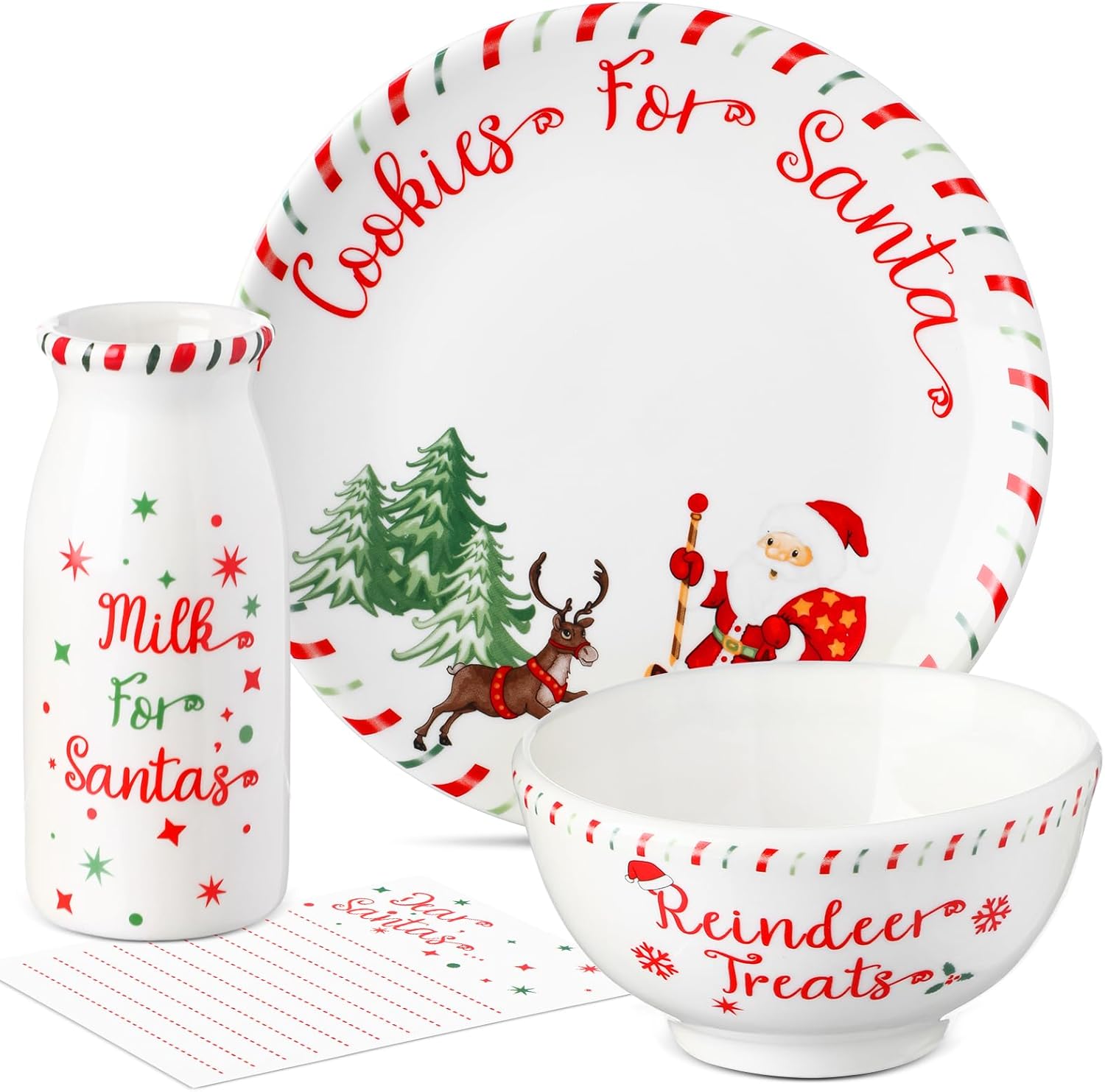Amazon.com | Nitial Christmas Cookies for Santa Plate Christmas ...