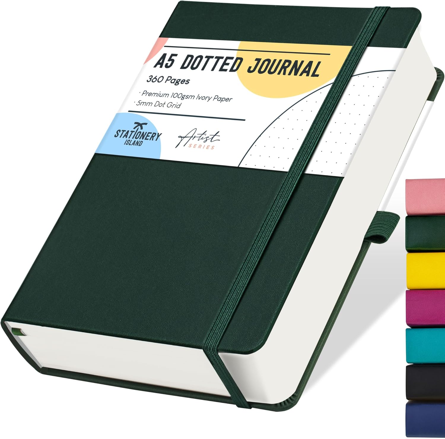 STATIONERY ISLAND Bullet Dotted Journal A5, Thick Notebook 100gsm Paper ...