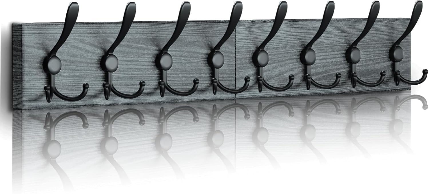 Amazon.com: U-Chain Coat Rack Wall Mount - Wooden Wall Coat Rack with 8 ...