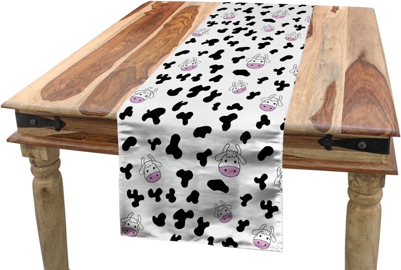 Amazon.com: Ambesonne Cow Print Table Runner, Animal Cow Hide Pattern ...