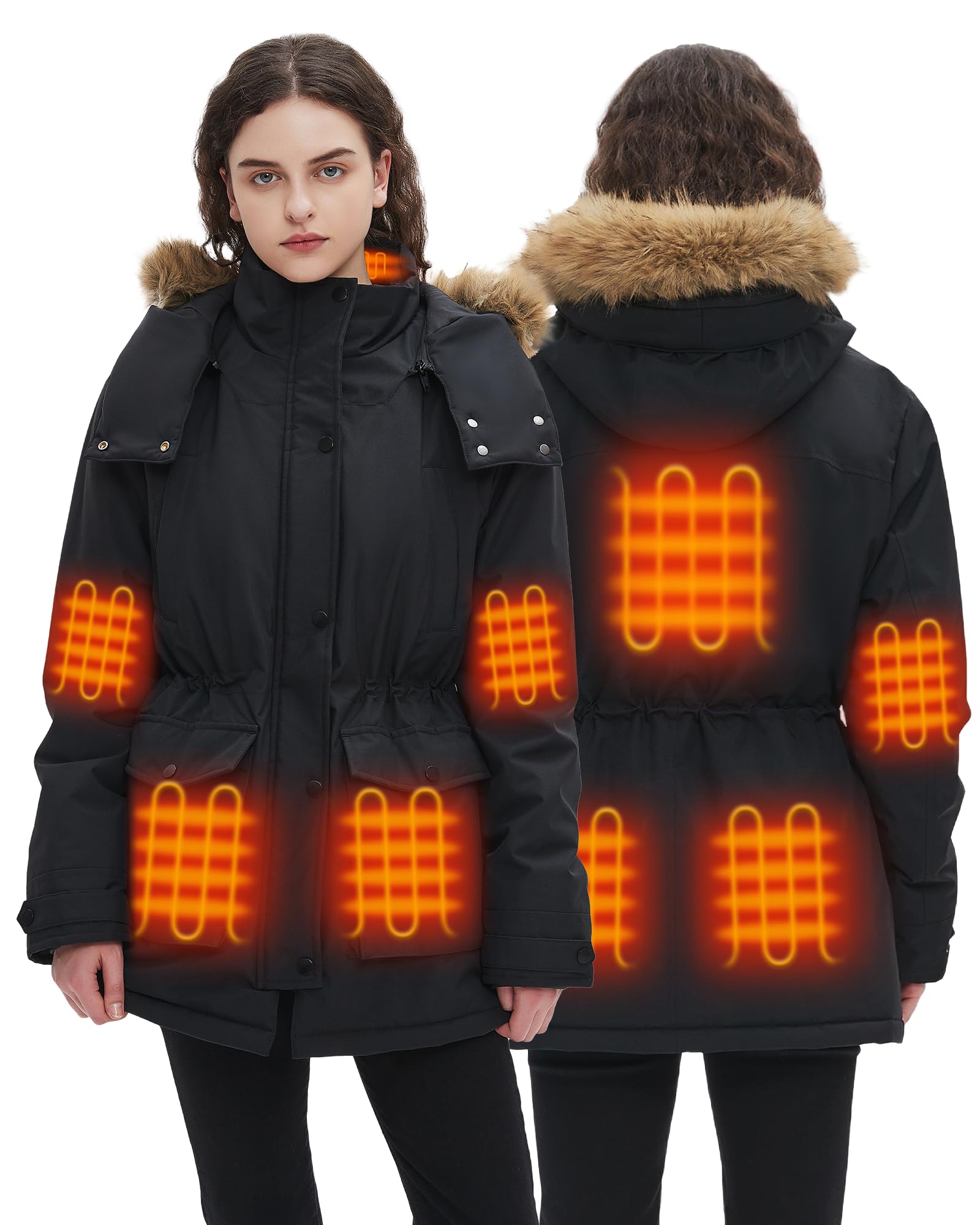 Amazon.com : Hecusma Heated Jackets for Women with 18400mAh 12V Battery ...