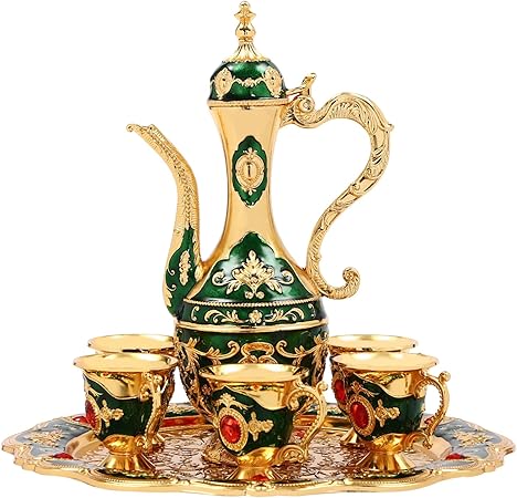 Amazon.com | Jiabailie Turkish Tea Set,Vintage Turkish Coffee Set w/Pot ...