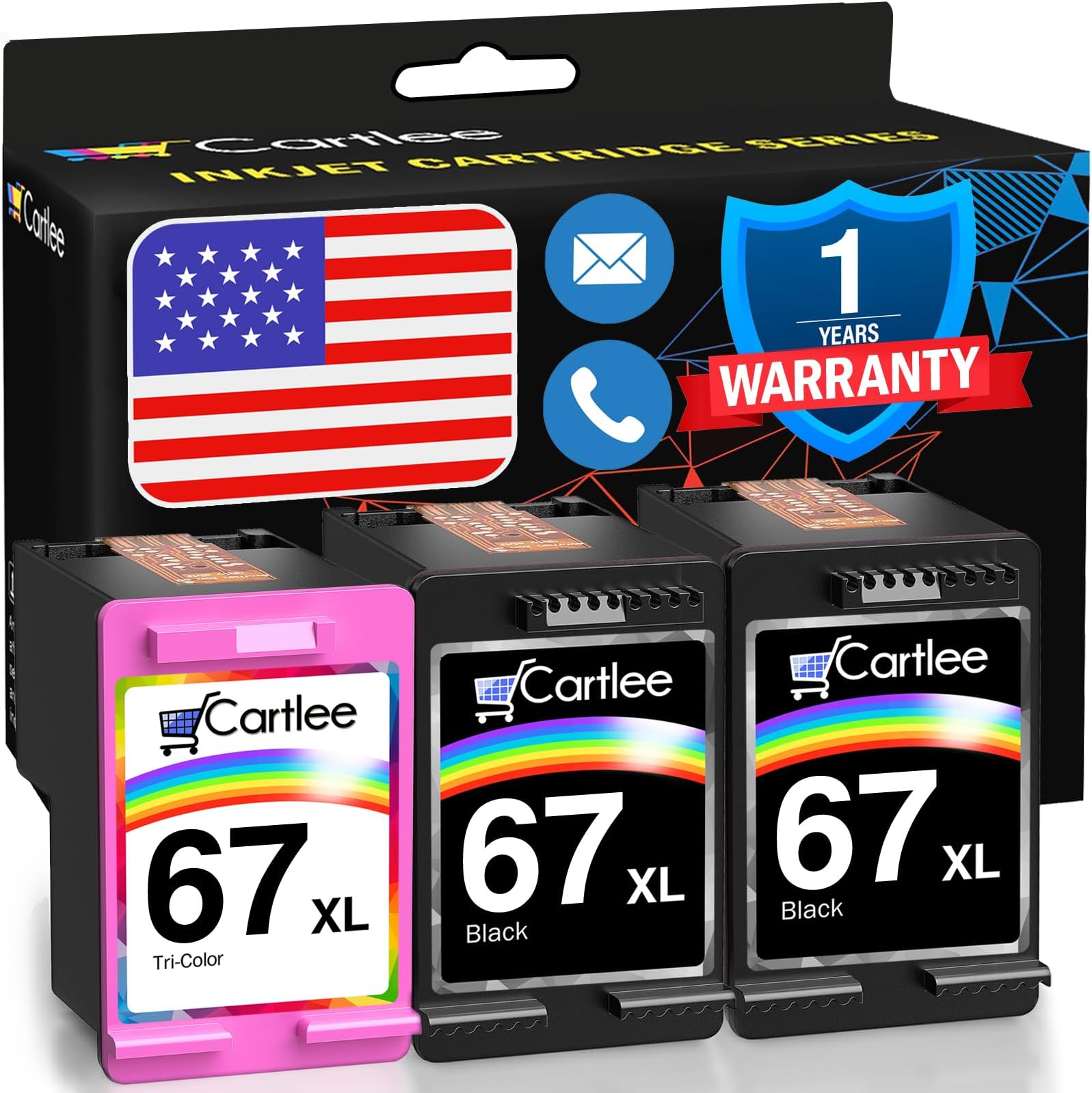 Amazon.com: 67XL Ink Cartridge Black Color Combo Pack Replacement for ...
