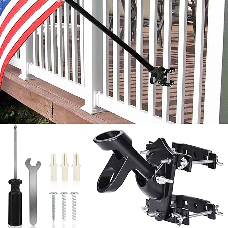 Amazon.com : KAEKAT Flag Pole Bracket for Railing, Flag Pole Mount ...