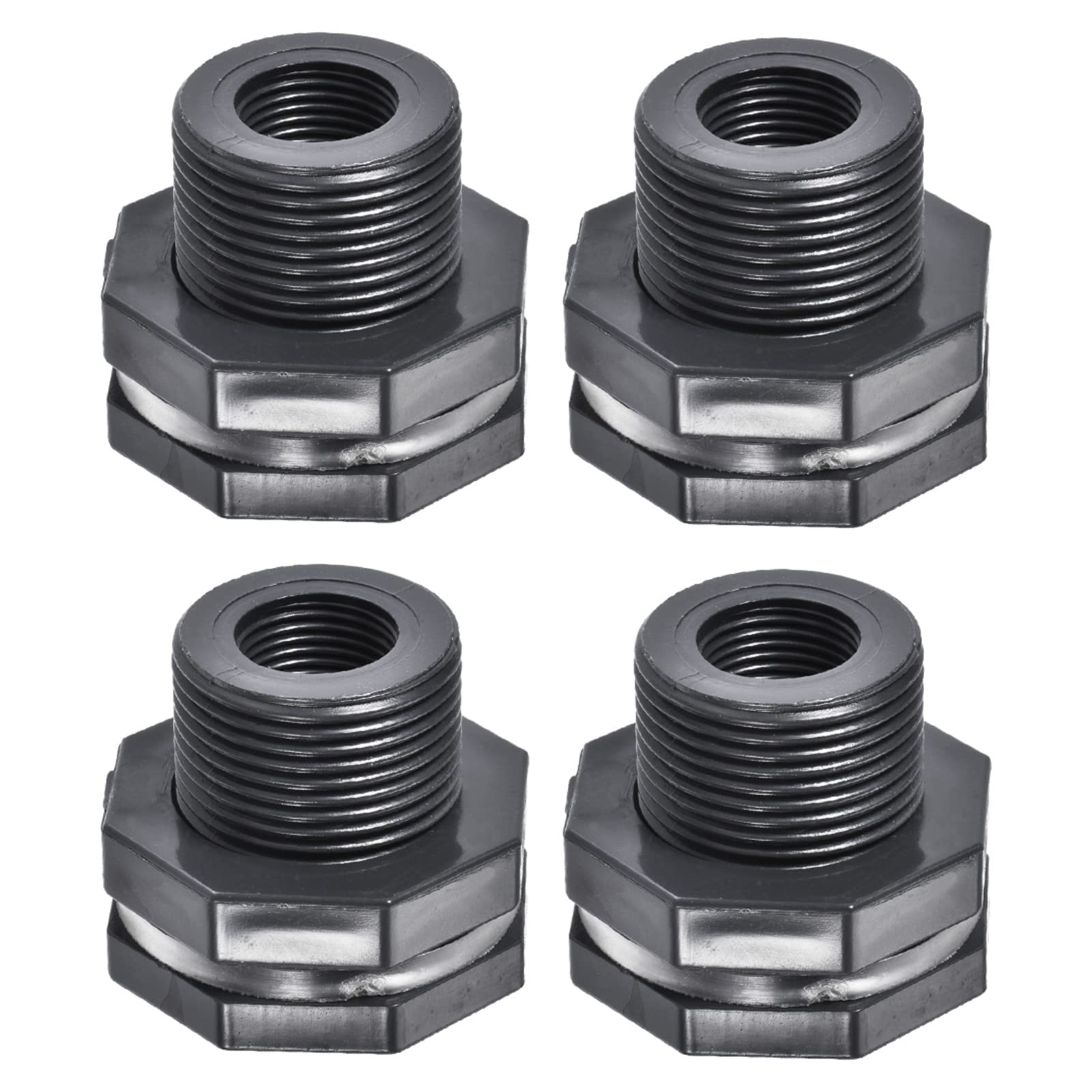 M METERXITY 4 Pack PVC Bulkhead Fitting - Double Threaded Bulkhead ...