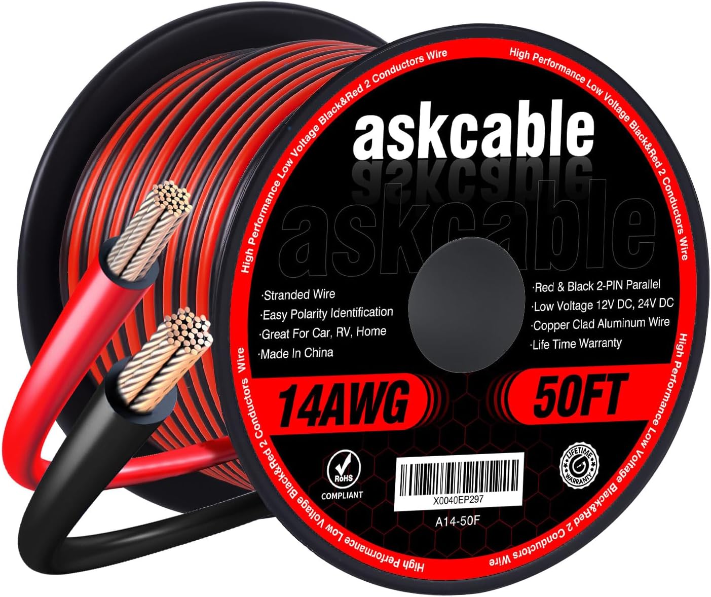 16 awg Silicone Electrical Wire 2 Conductor Parallel Wire line 60ft ...
