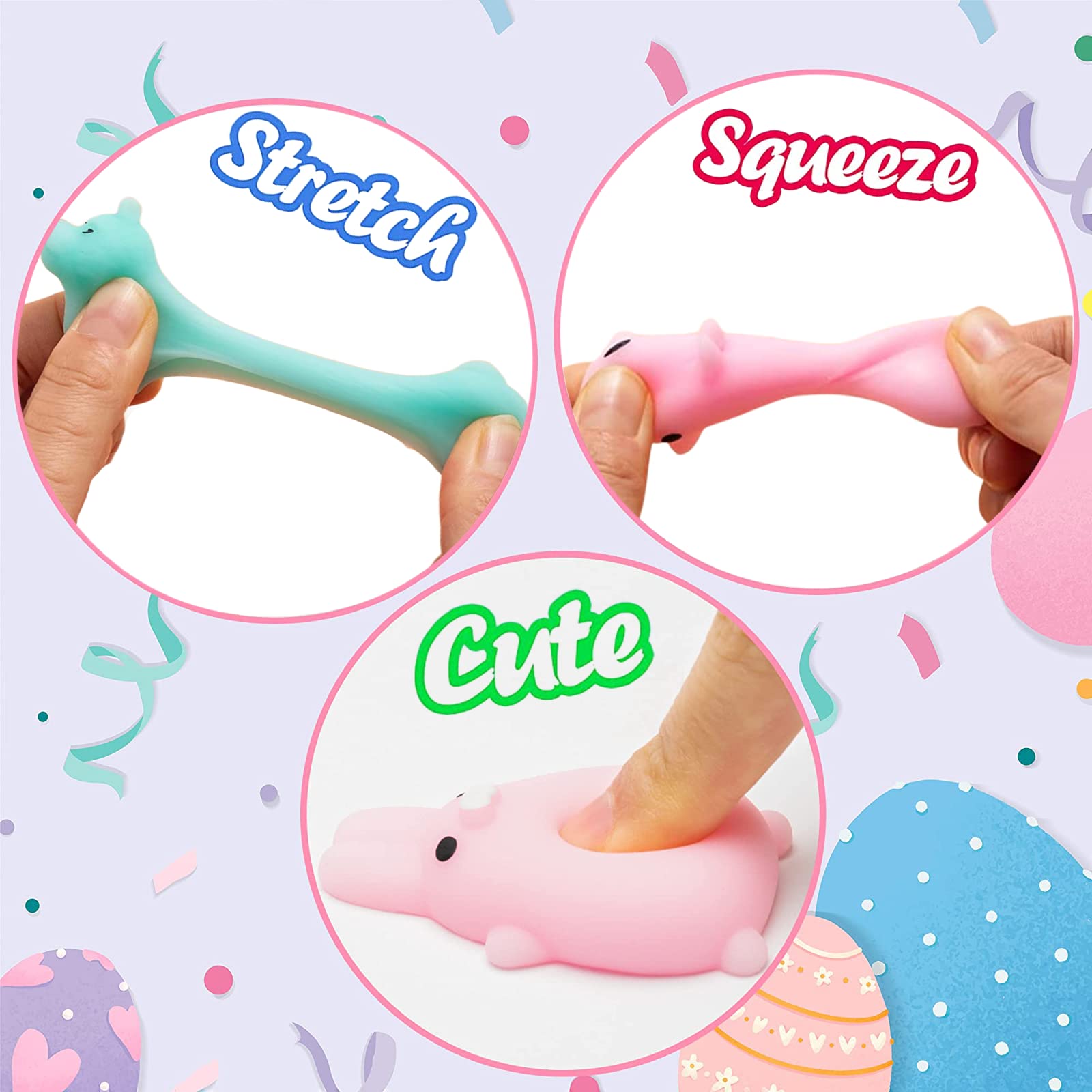 30PCS Easter Mochi Squishy Toys,Mini Kawaii Rabbit Egg Mochies ...