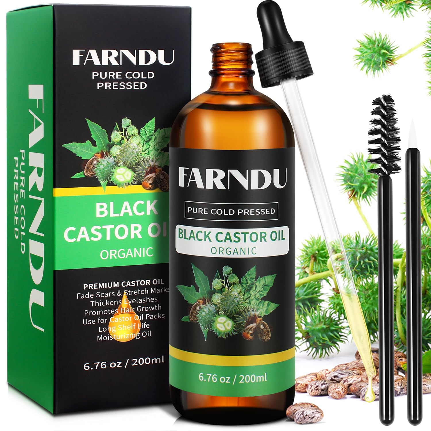 Amazon.com: Jamaican Black Castor Oil - Organic Castor Oil Cold Pressed ...