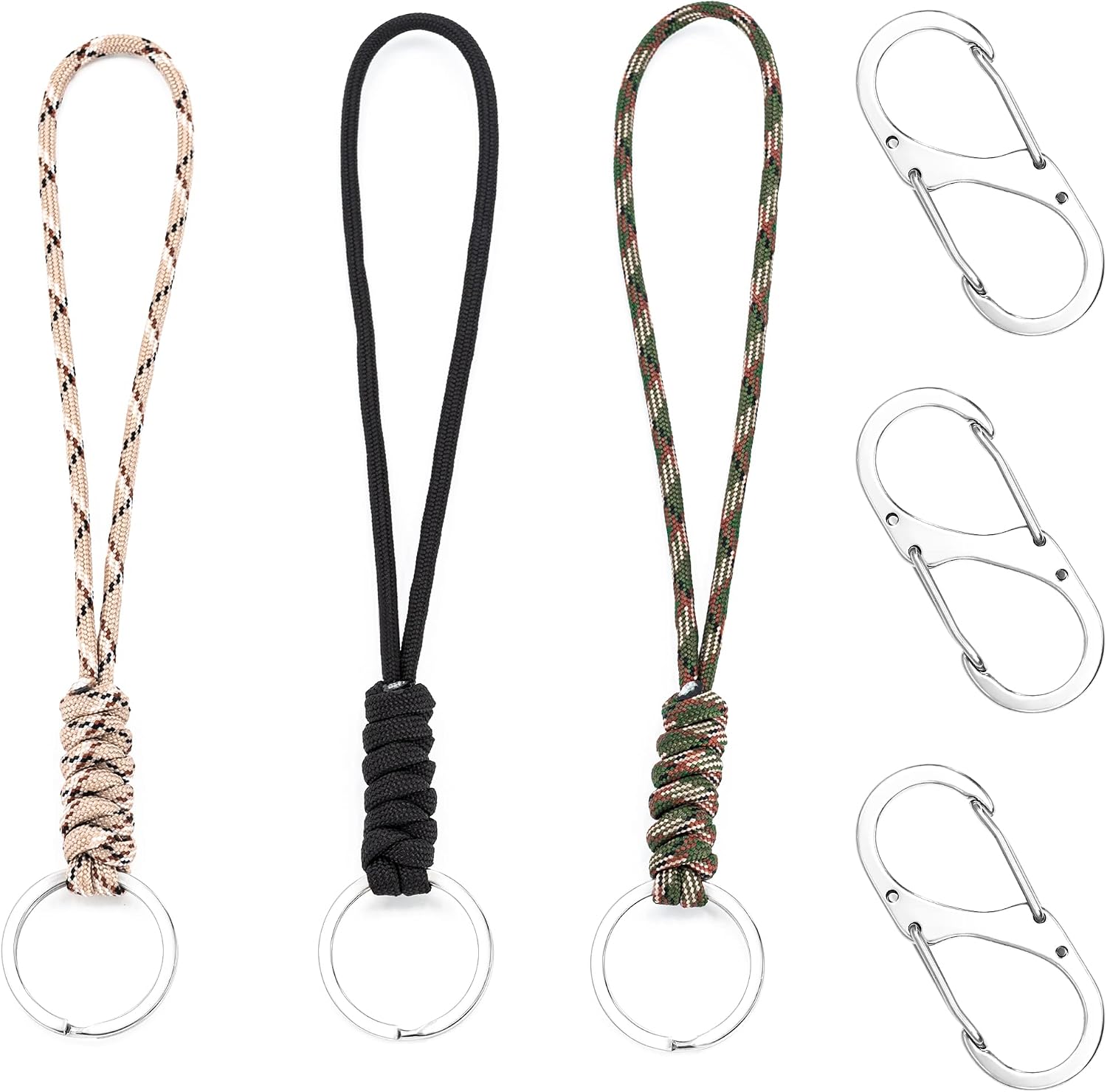 Amazon.com: Hand Wrist Key Ring Lanyard, 8.6" Hand-Woven Wristband and ...