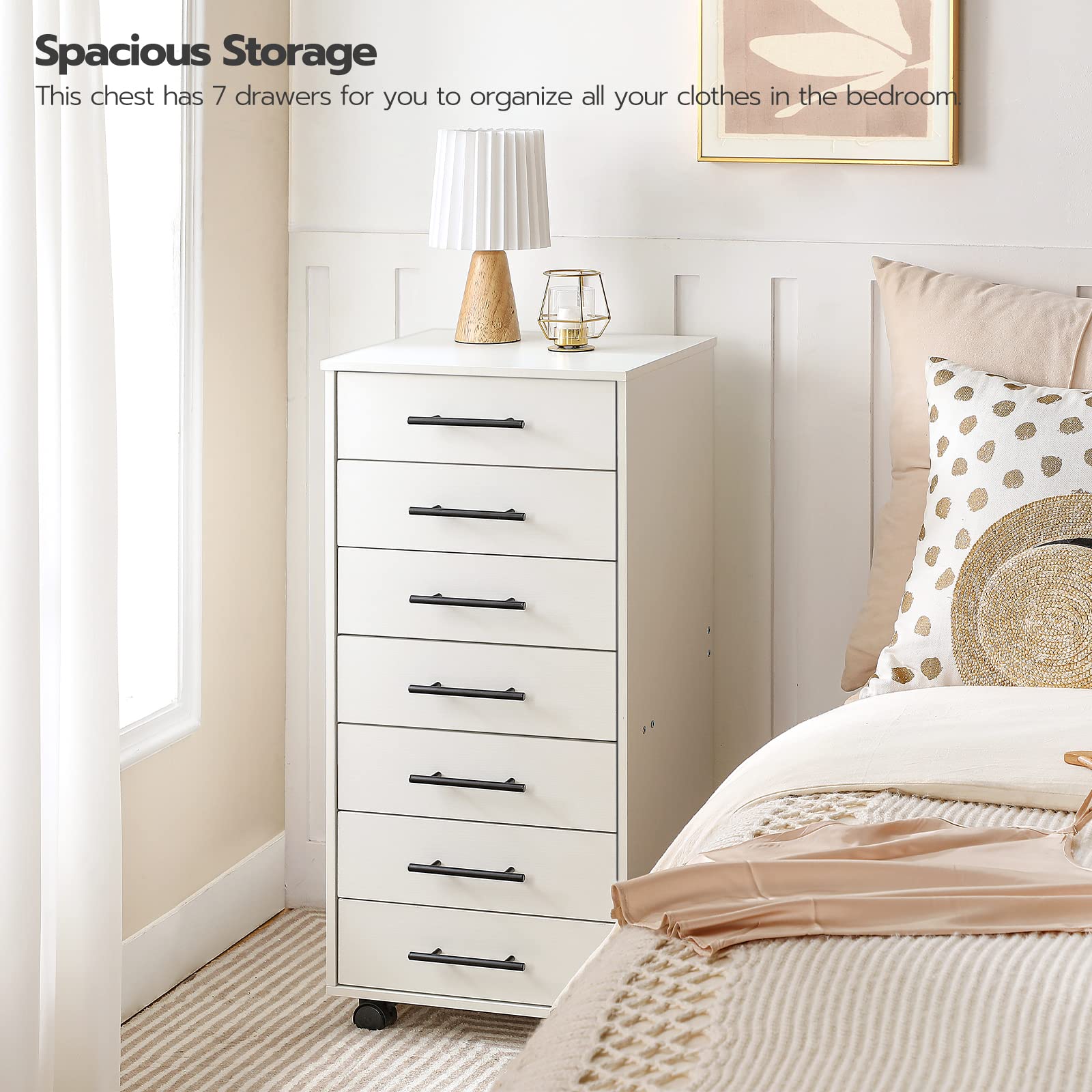 Snapklik.com : HOOBRO 7-Drawer Chest Dresser, File Cabinet, Wooden File ...