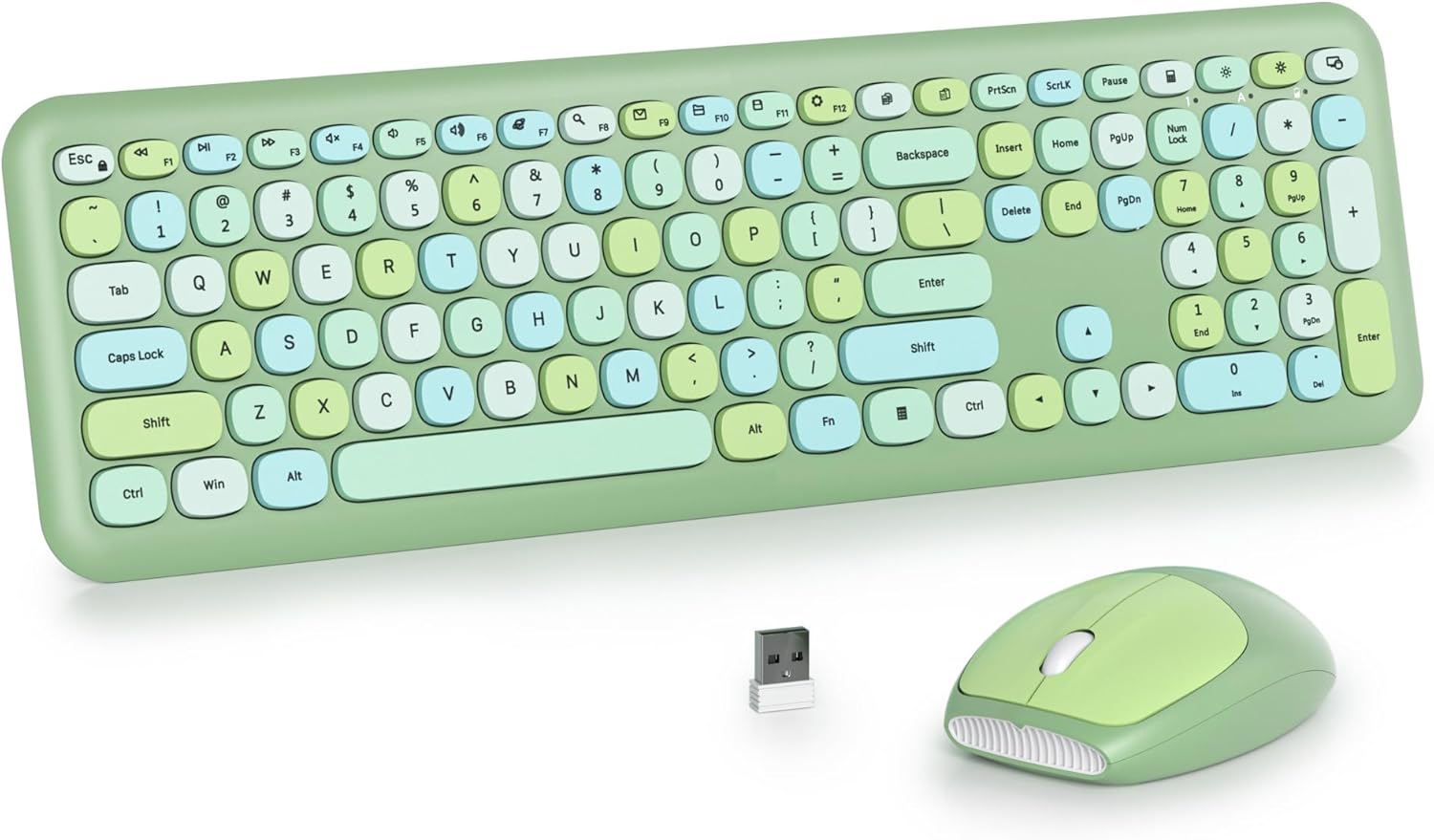 SOLIDEE Colourful Wireless Keyboard and Mouse Combination, 2.4 GHz ...