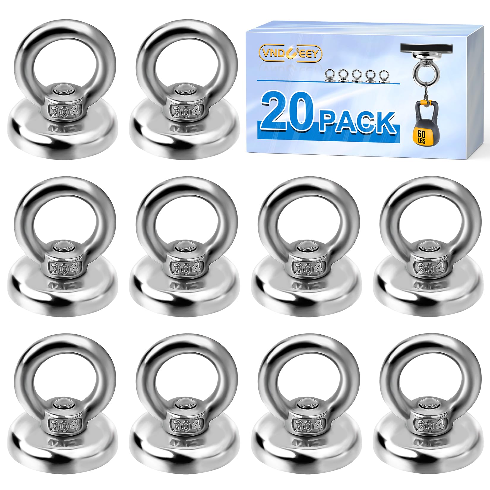 Amazon.com: VNDUEEY Magnetic Hooks Heavy Duty 20 Pack, 60 lbs (27 KG ...