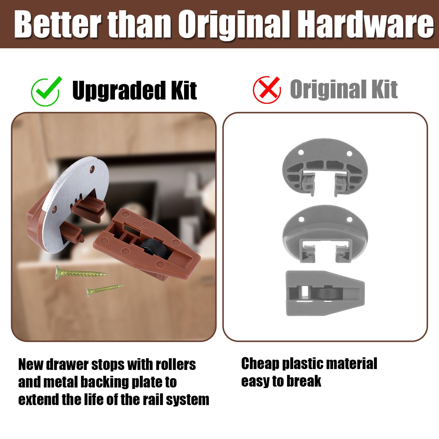 Plastic Drawer Slides 5 Sets Plastic - Center Mount Replacement For ...