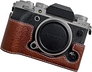 Amazon.com : X-T5 Case, BolinUS Handmade PU Leather Half Camera Case ...