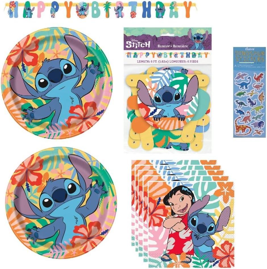Amazon.com: Disney Lilo and Stitch Birthday Party Supplies Bundle ...