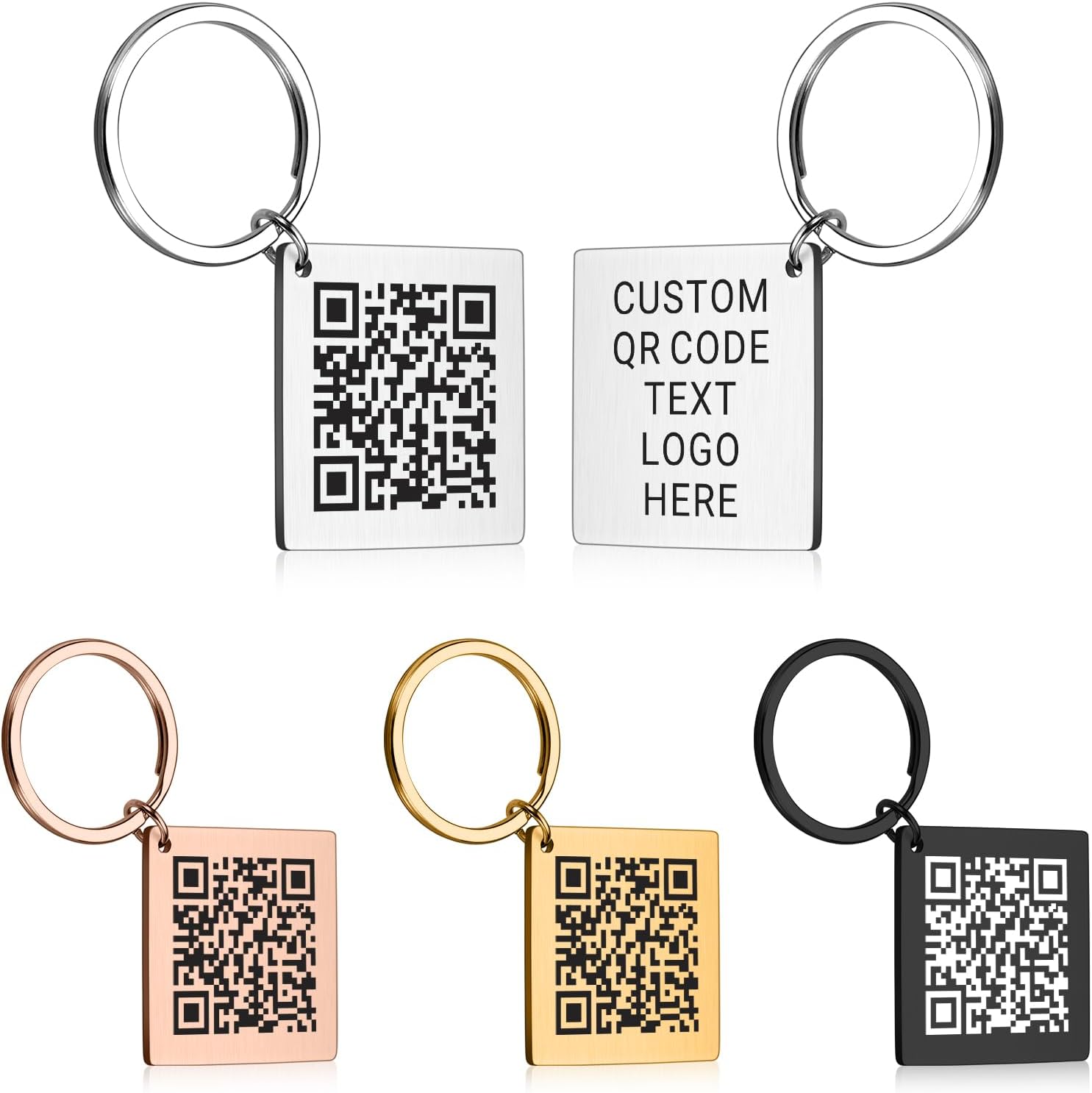 Amazon.com: Custom QR Code Keychains for Company Business Custom Logo ...